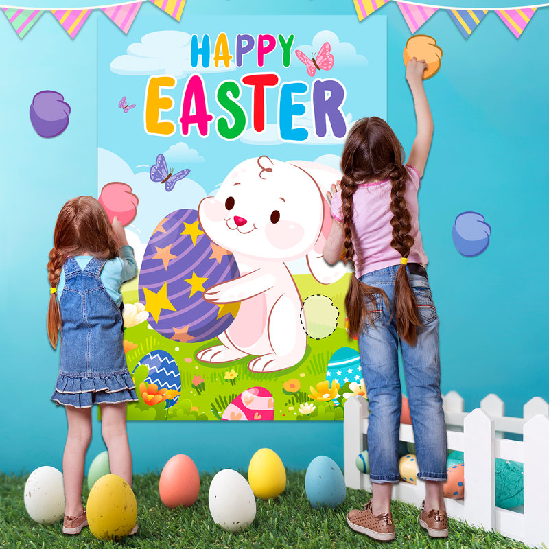 The Holiday Aisle® Pin The Tail on The Bunny Easter Games, 7 Pcs Pin ...