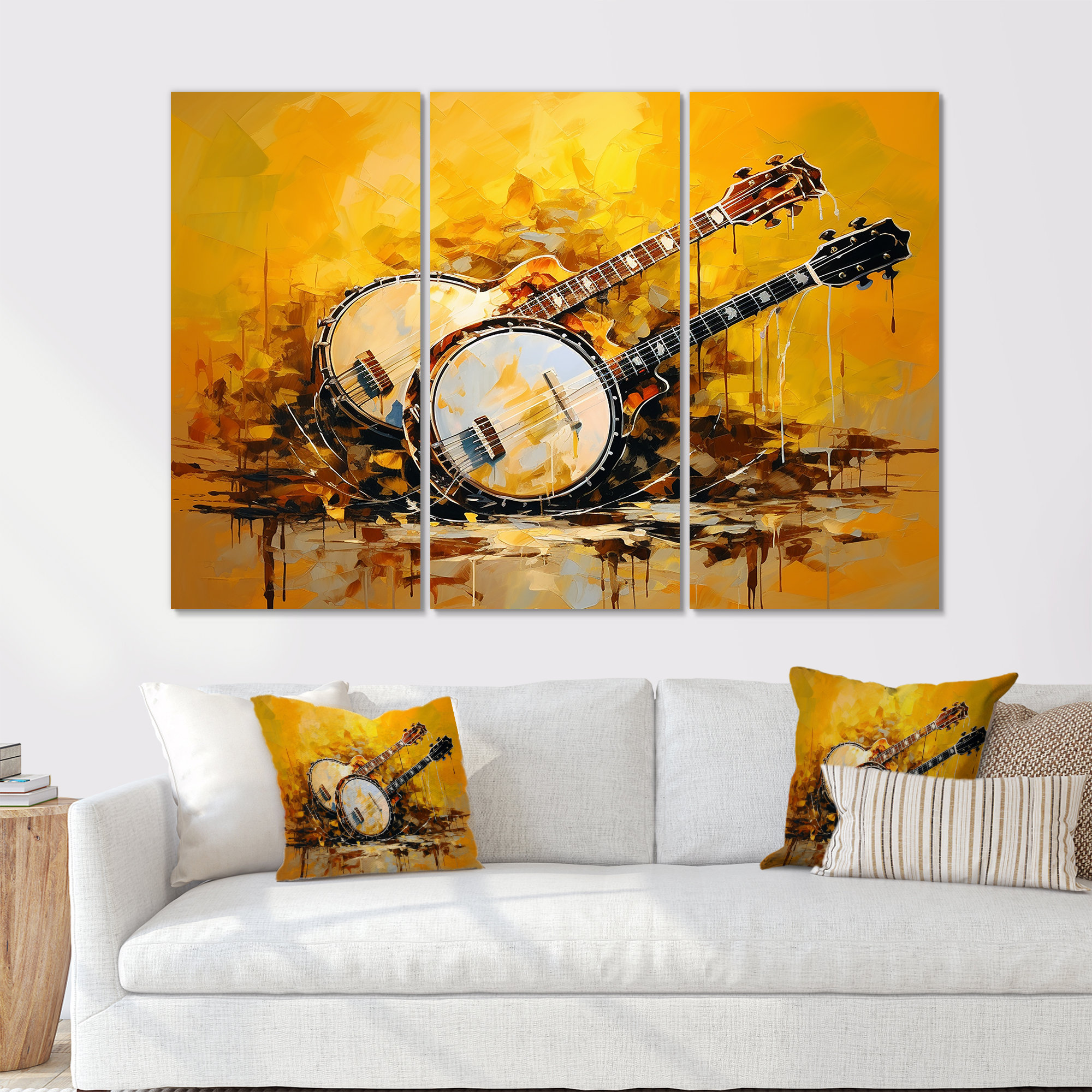 Trent Austin Design® Music Banjo Bliss Sunny Yellow I - Music Wall Art ...