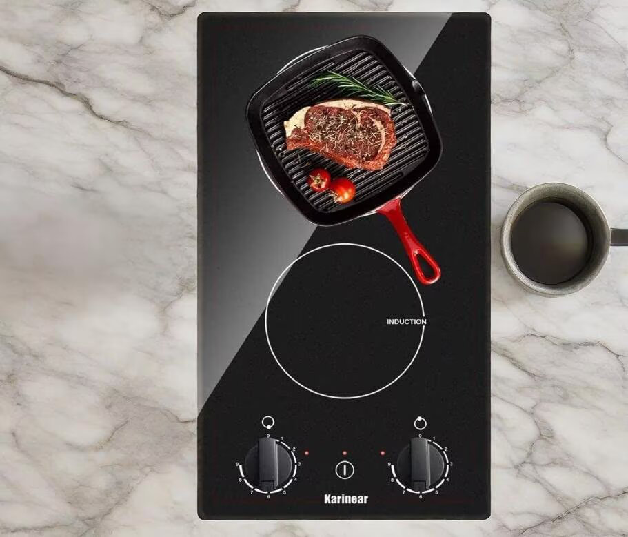 Karinear 2 Burner Induction Cooktop 12 Inch 3500W Knob Control | Wayfair