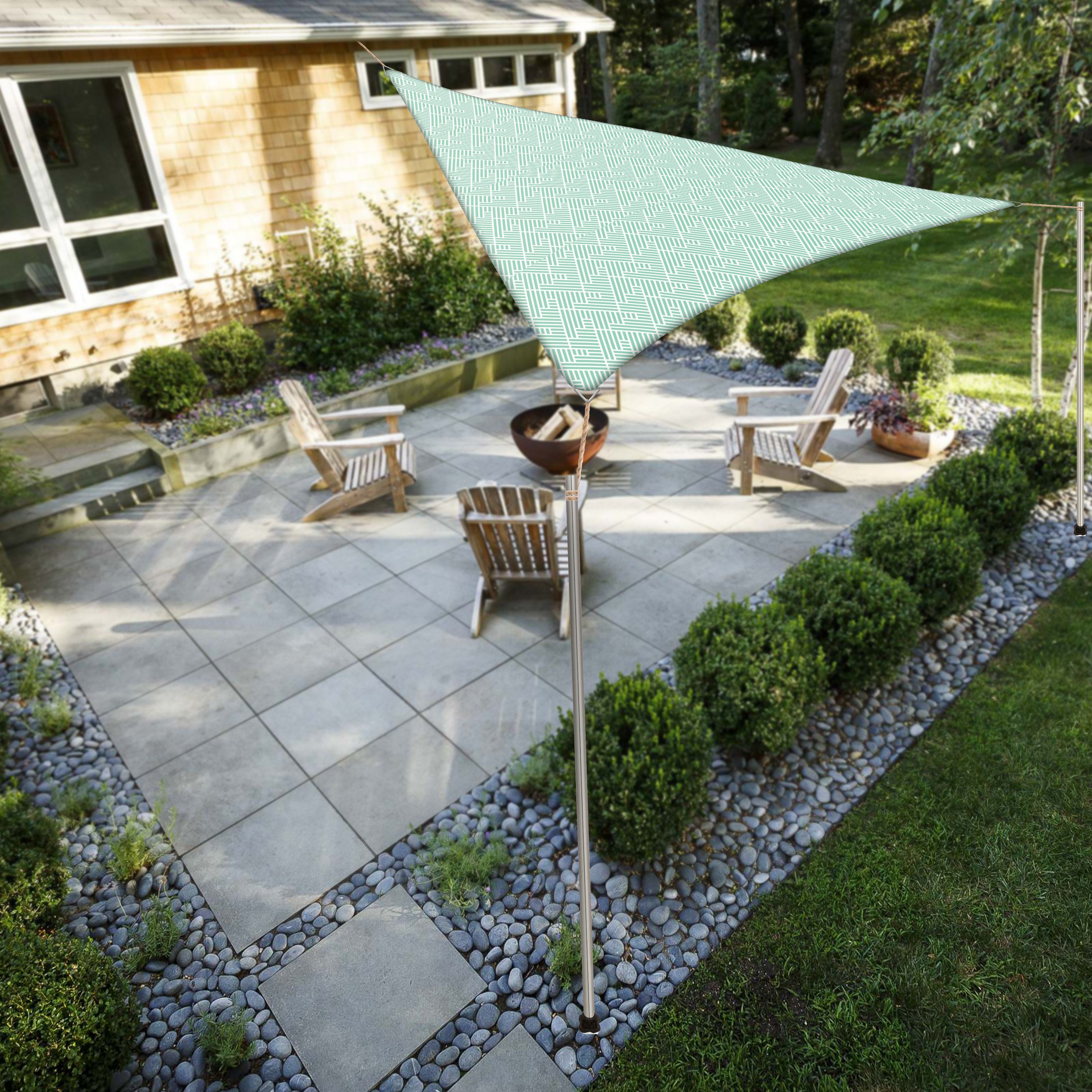 Covers & All Triangle Outdoor Sun Shade Sail Canopy, Residential ...