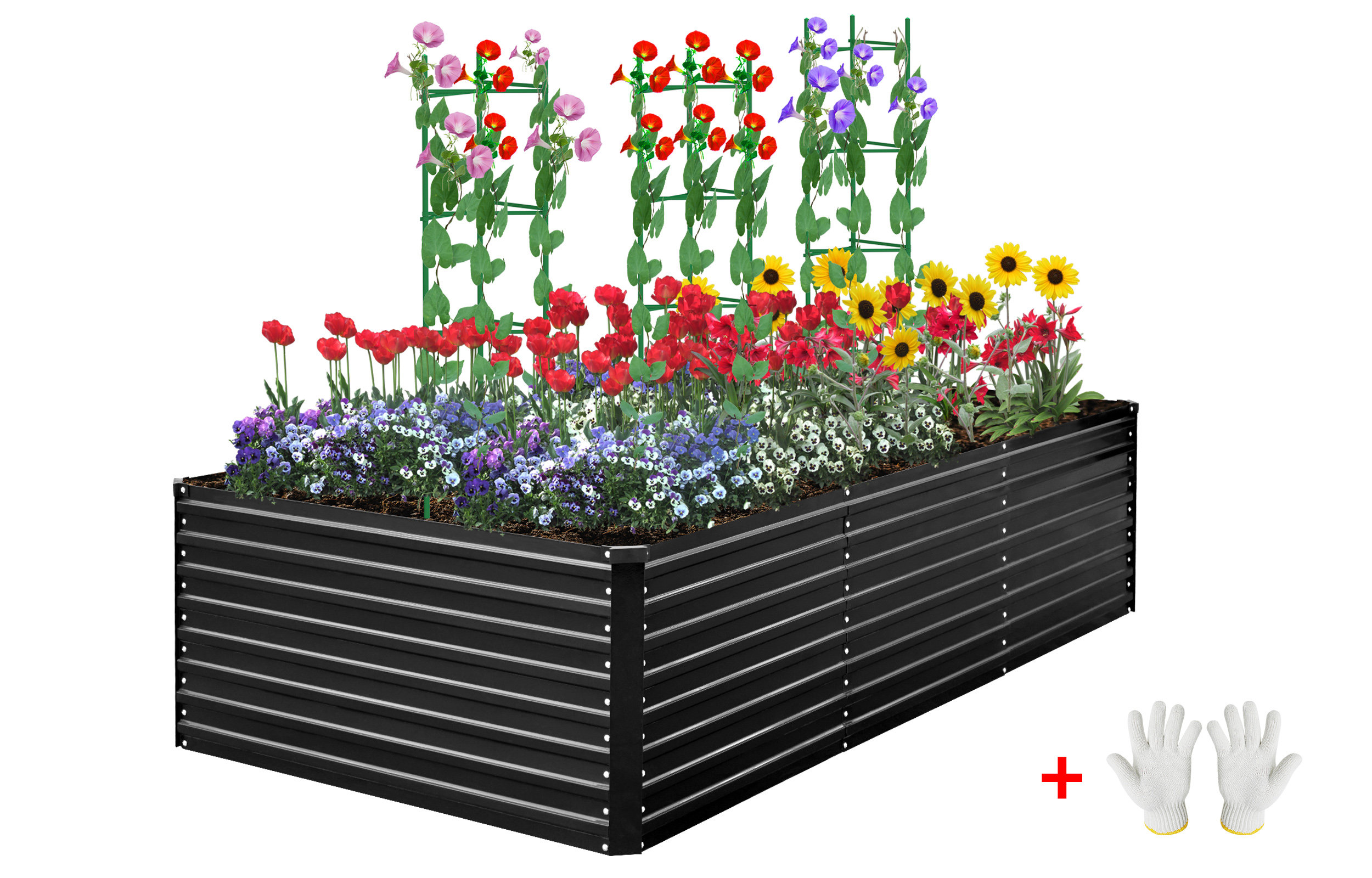 Arlmont & Co. Lit de jardin surélevé galvanisé Kymari, plusieurs ...