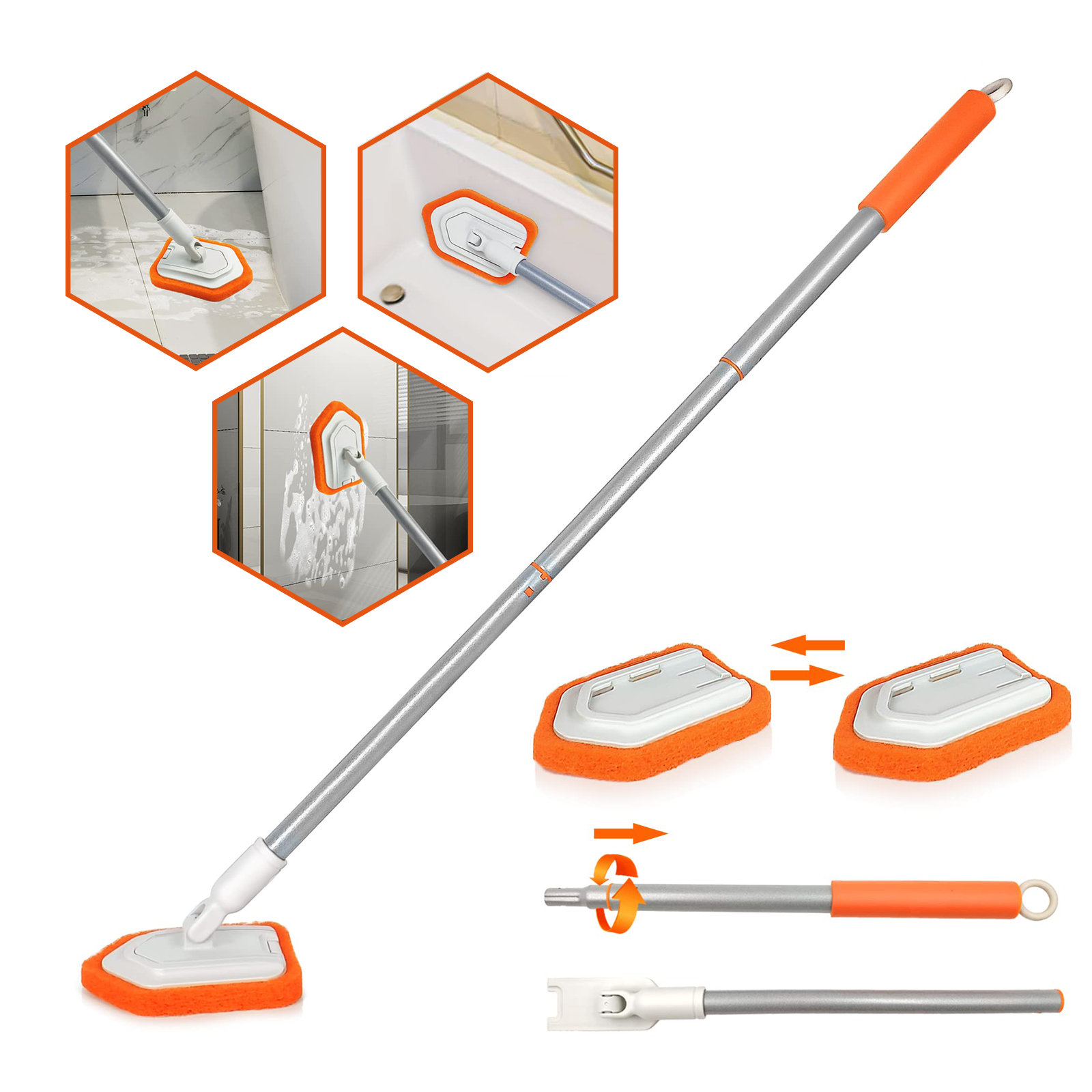 cismea Shower Scrubber For Cleaning With Long Handle,cleaning Brush ...