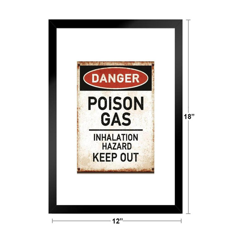 Trinx Danger Poison Gas Keep Out Warning Sign Matted Framed Art Print ...