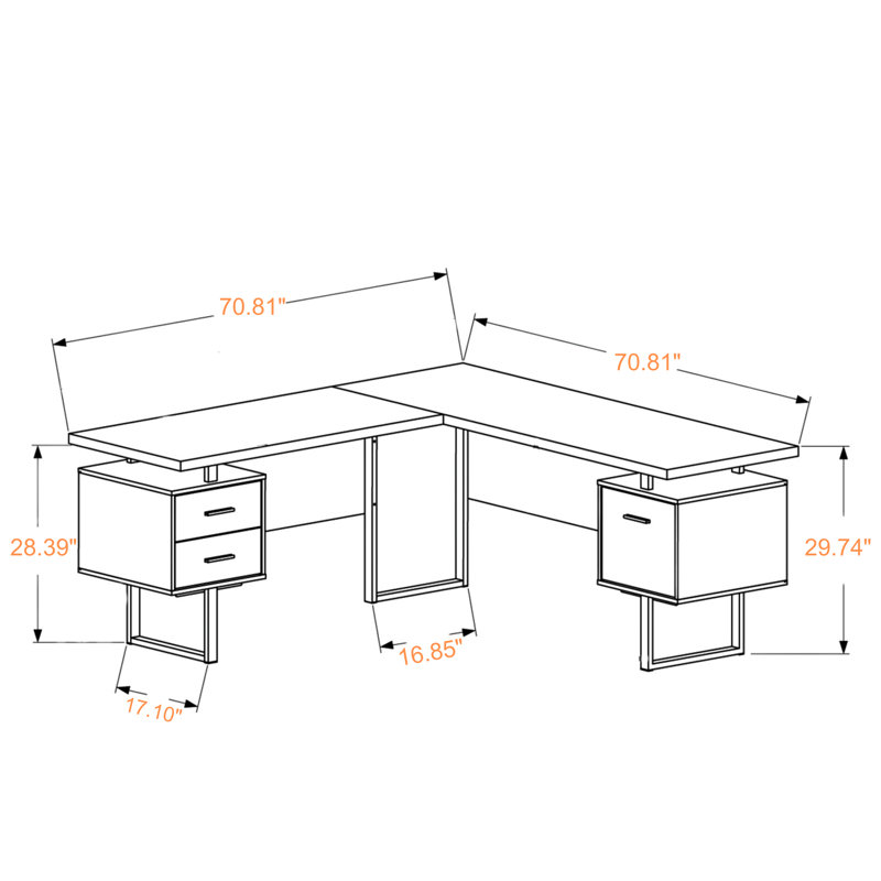 Latitude Run® Iveliz Corner L Shape Modern Computer Desk | Wayfair