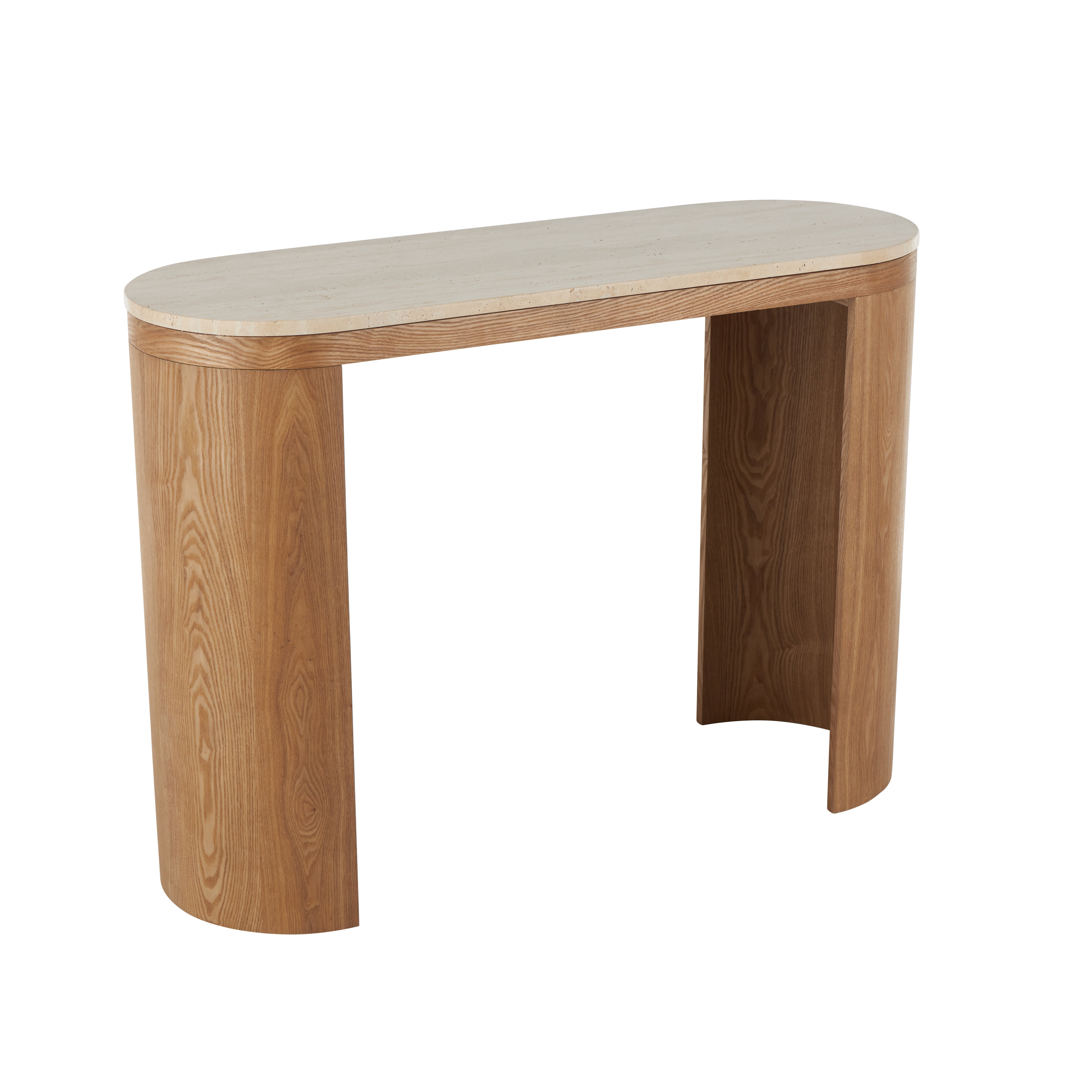 Corrigan Studio Cole And Grey Wood Curved Support Console Table With ...