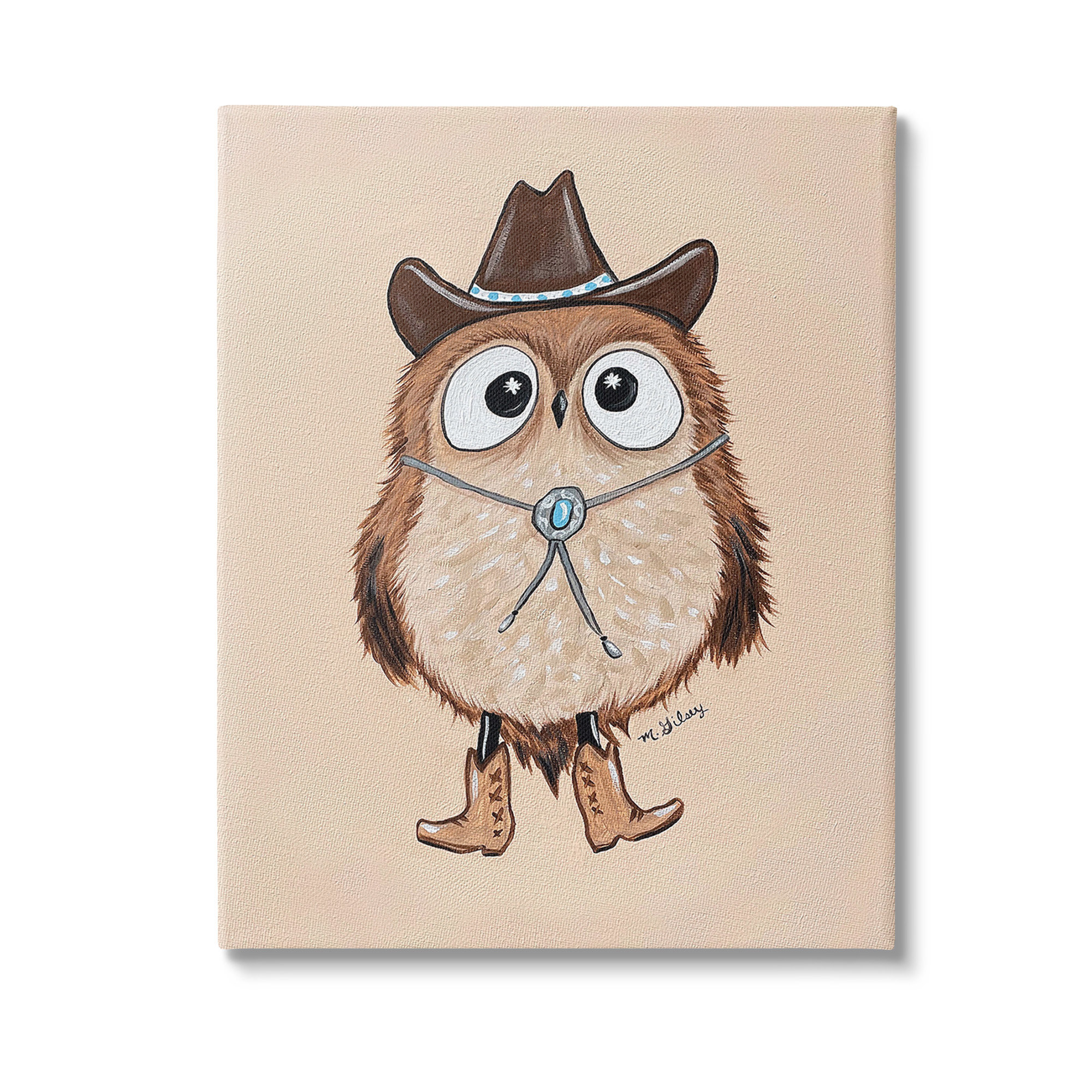 Trinx Southwestern Cowboy Owl Canvas Wall Art Design By Michelle Gilsey ...