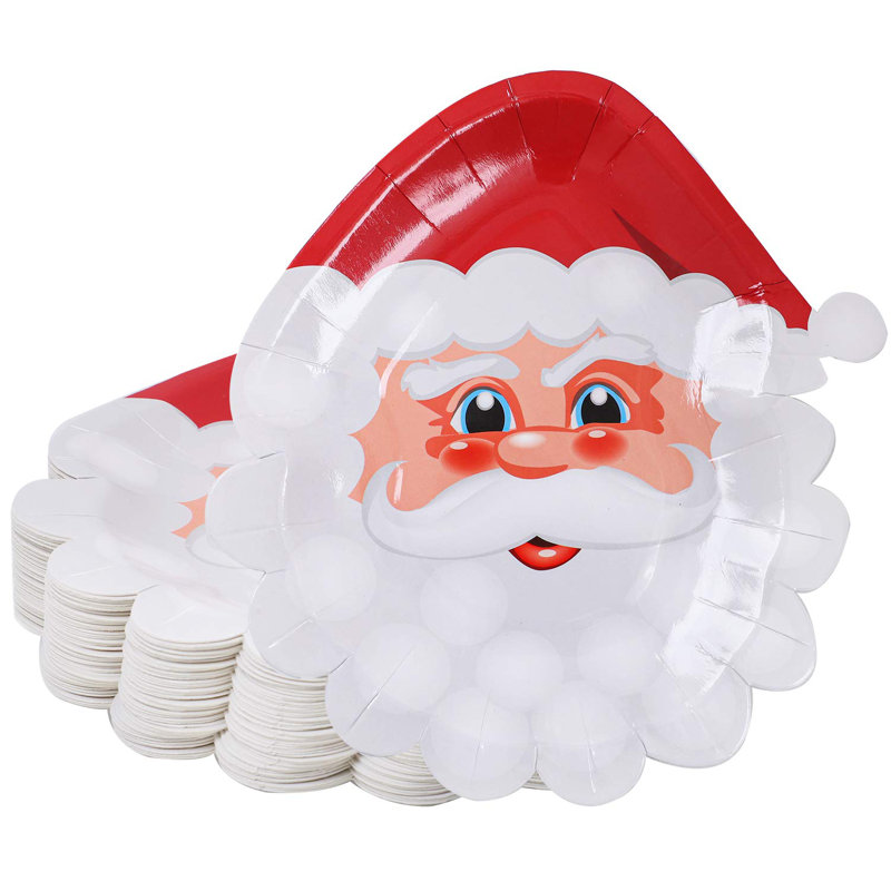COEN 50 Santa Christmas Paper Plates - Festive Party Tableware for Your ...