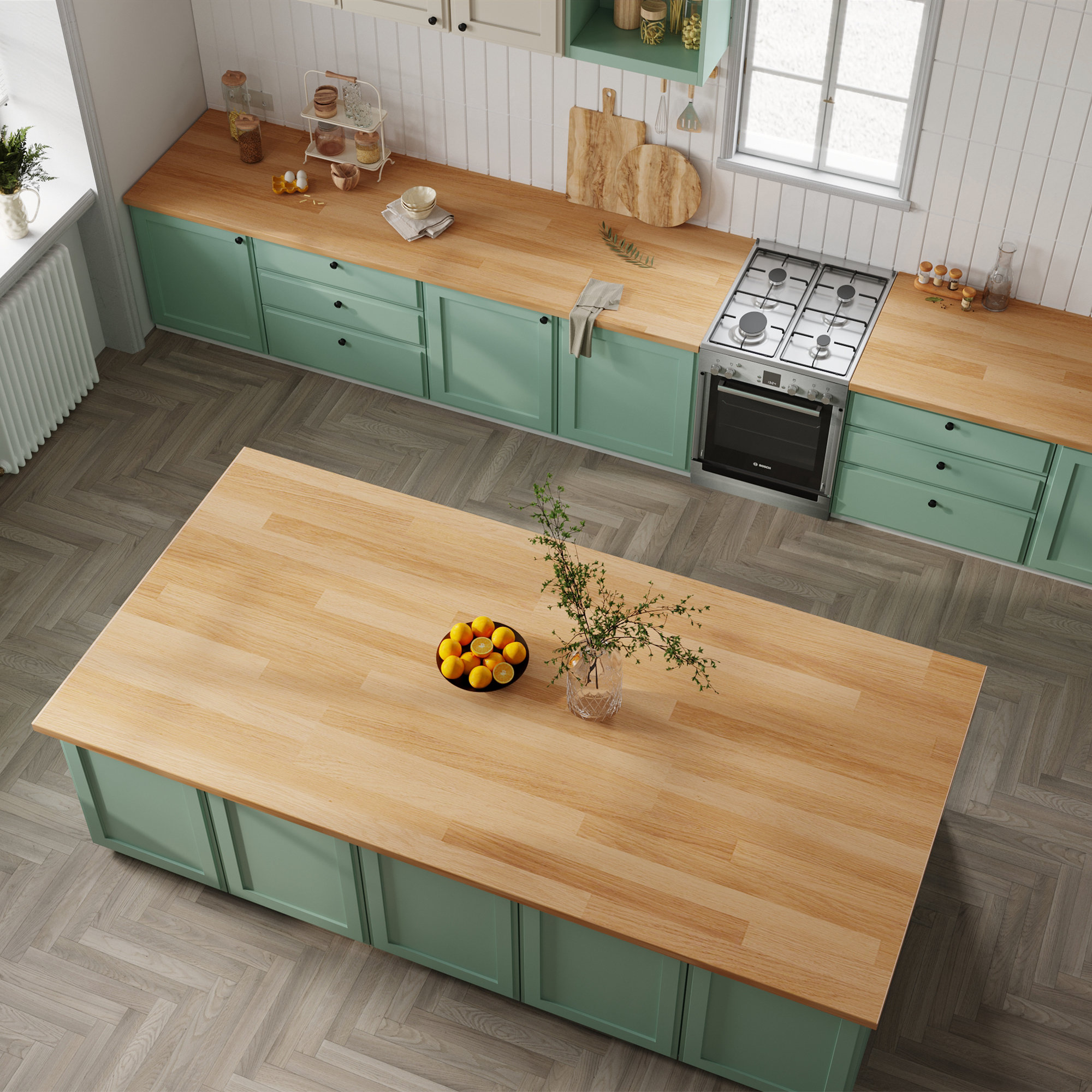 Interbuild Acacia Kitchen Butcher Block Countertop Solid