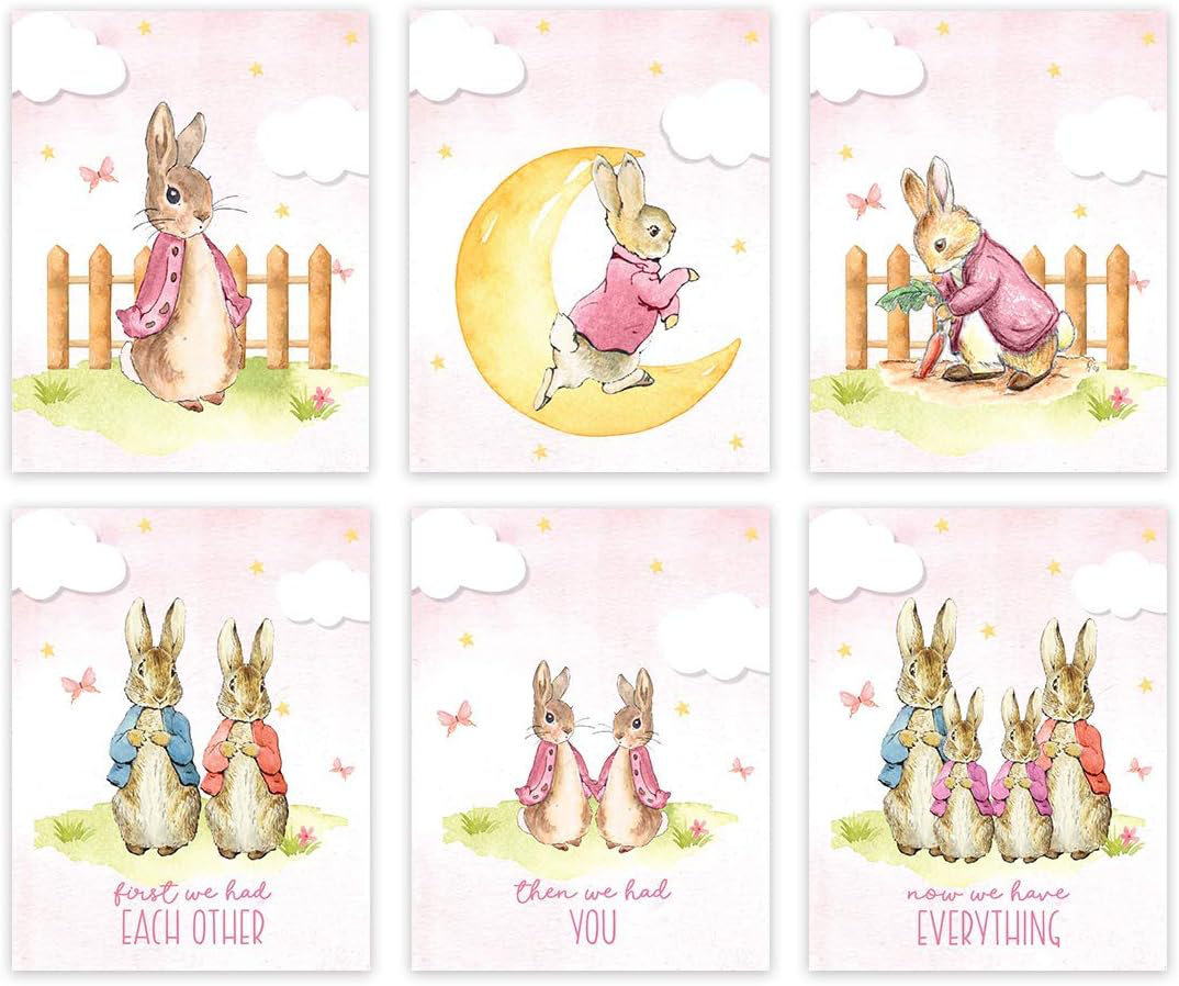 Harper Orchard Peter Rabbit Girls Twins Nursery Kids Bedroom Unframed ...