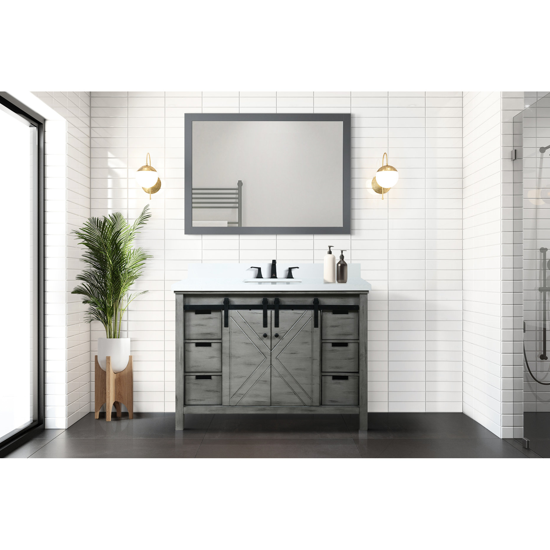 One Allium Way® 22 D Ash Bathroom Vanity With White Quartz Countertop ...