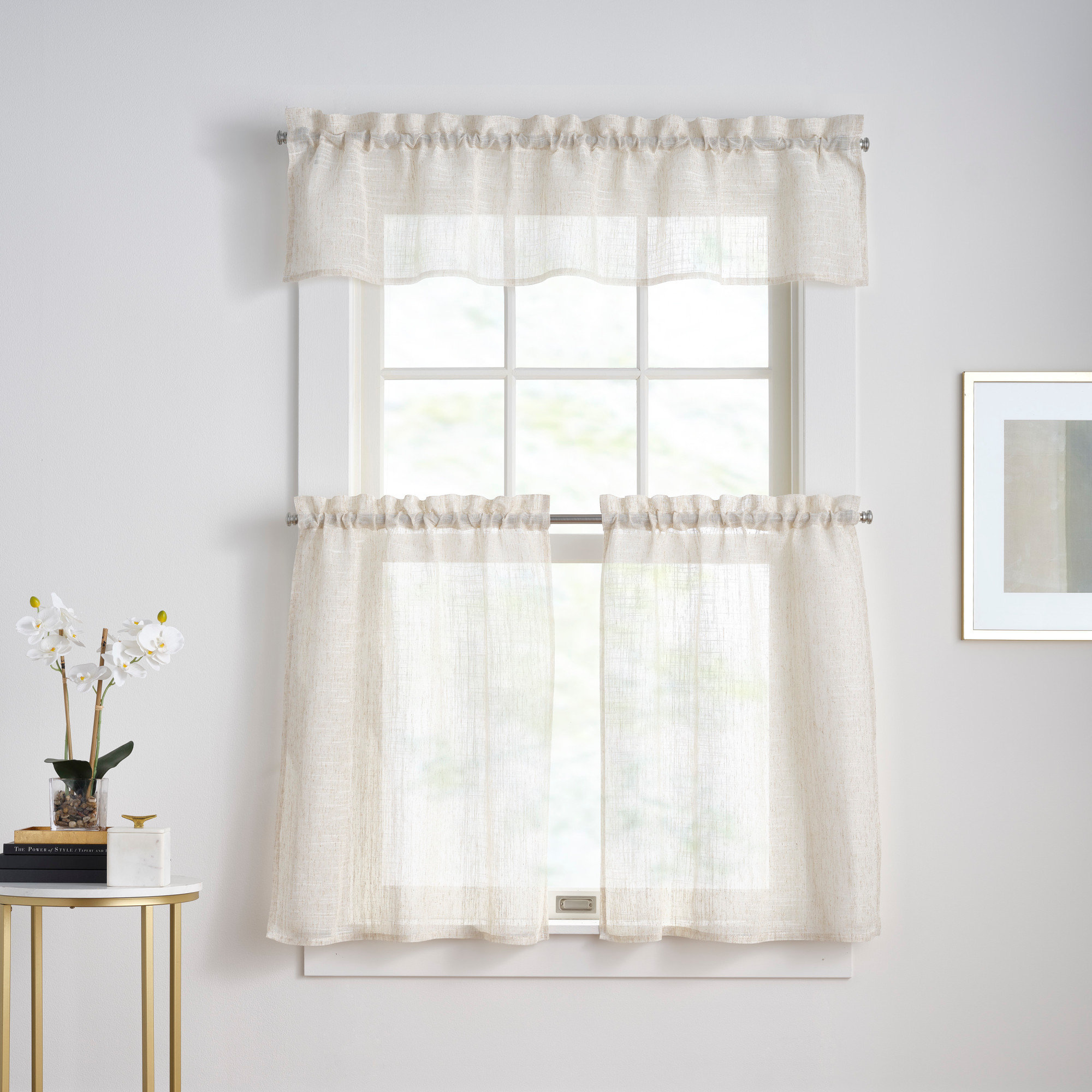 DKNY Classic Linen Window Tier Pair Linen | Wayfair