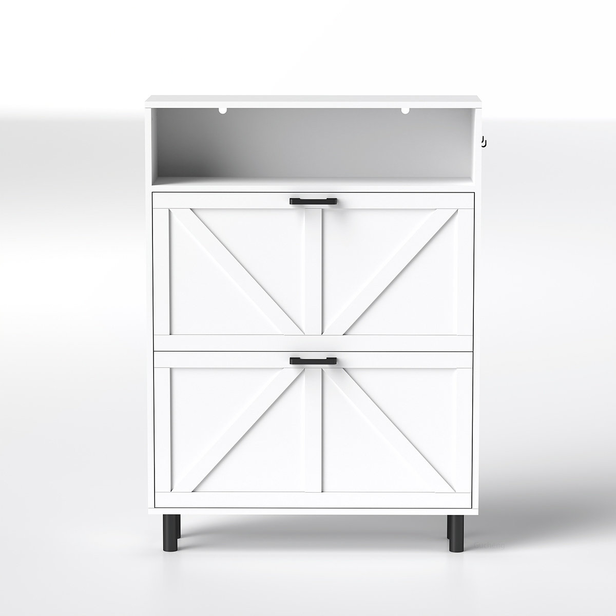 Gracie Oaks Charming Rustic Shoe Cabinet with Versatile Storage Options ...