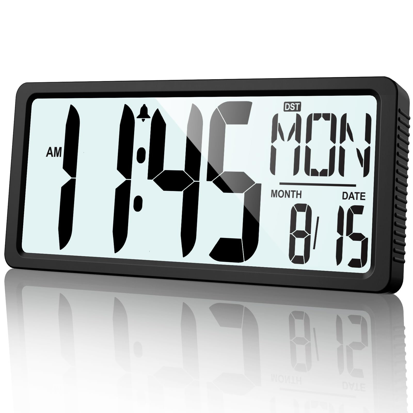 Ivy Bronx LED Large Digital Wall Clock Battery Powered With Backlight ...