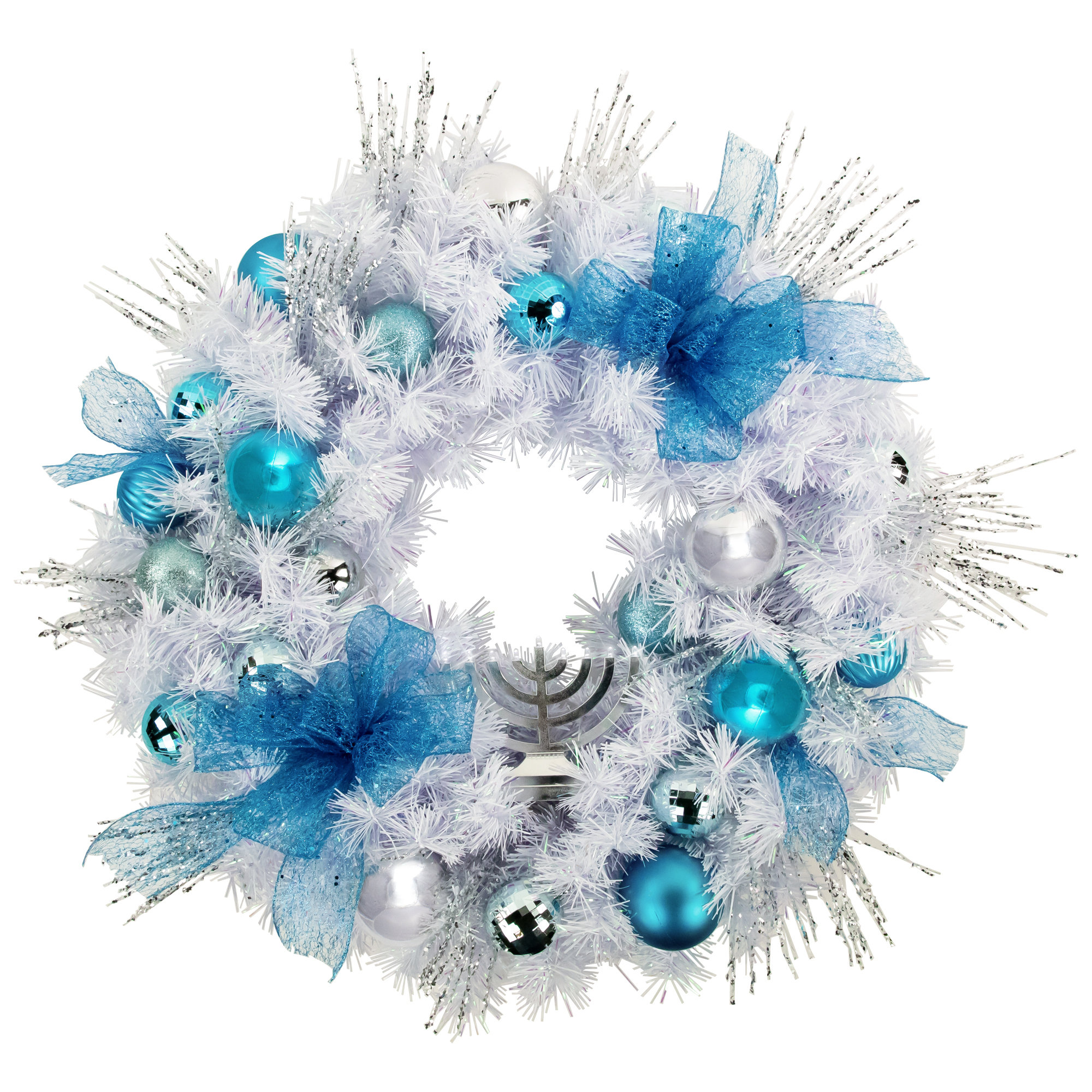 Northlight Seasonal 24" Pre-Decorated Menorah Artificial White Pine ...