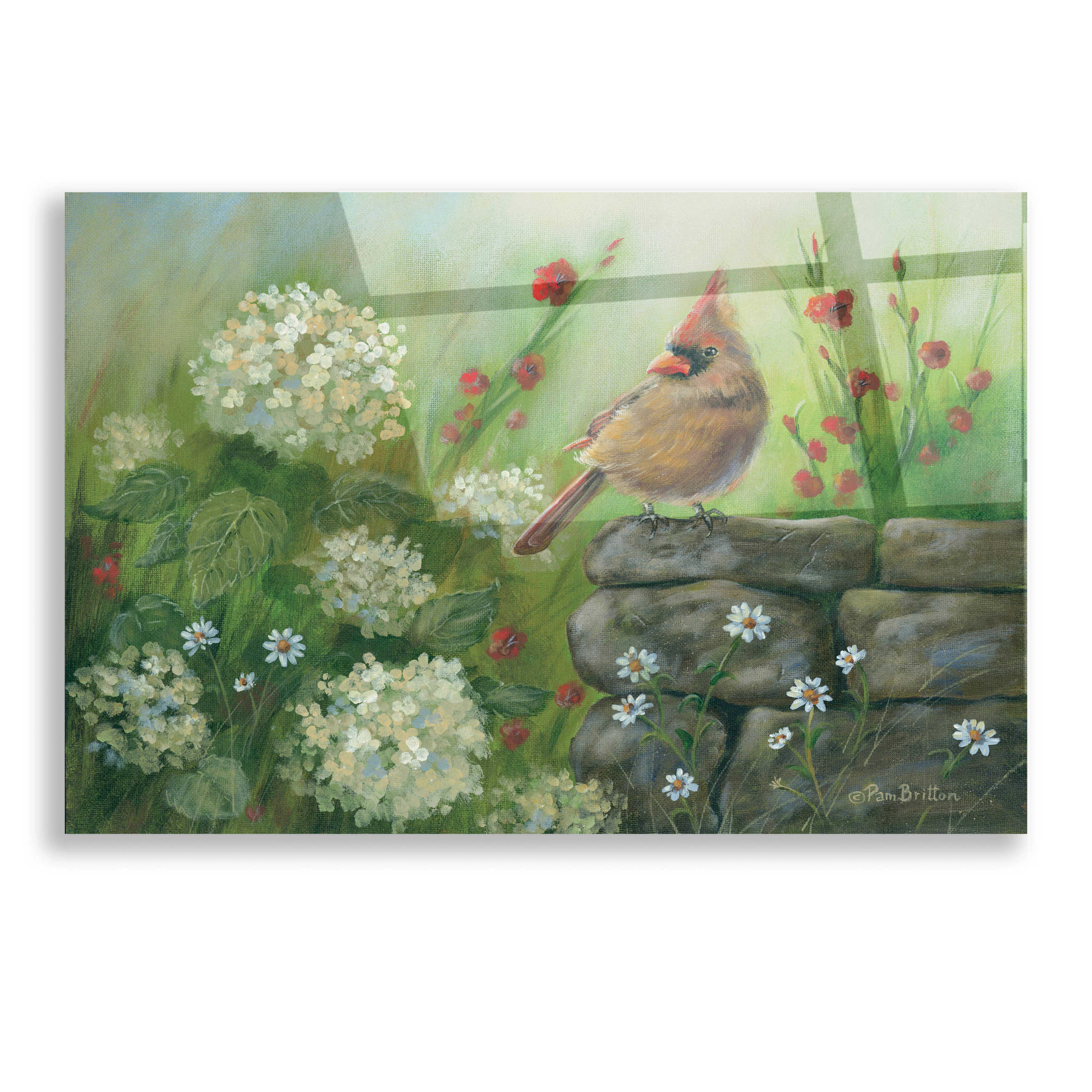 Red Barrel Studio® Cardinal Hydrangeas by Pam Britton - Unframed ...