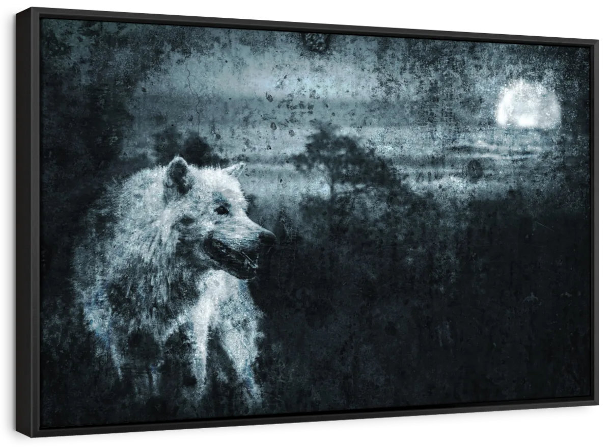 Millwood Pines White Lone Wolf Canvas Print | Wayfair
