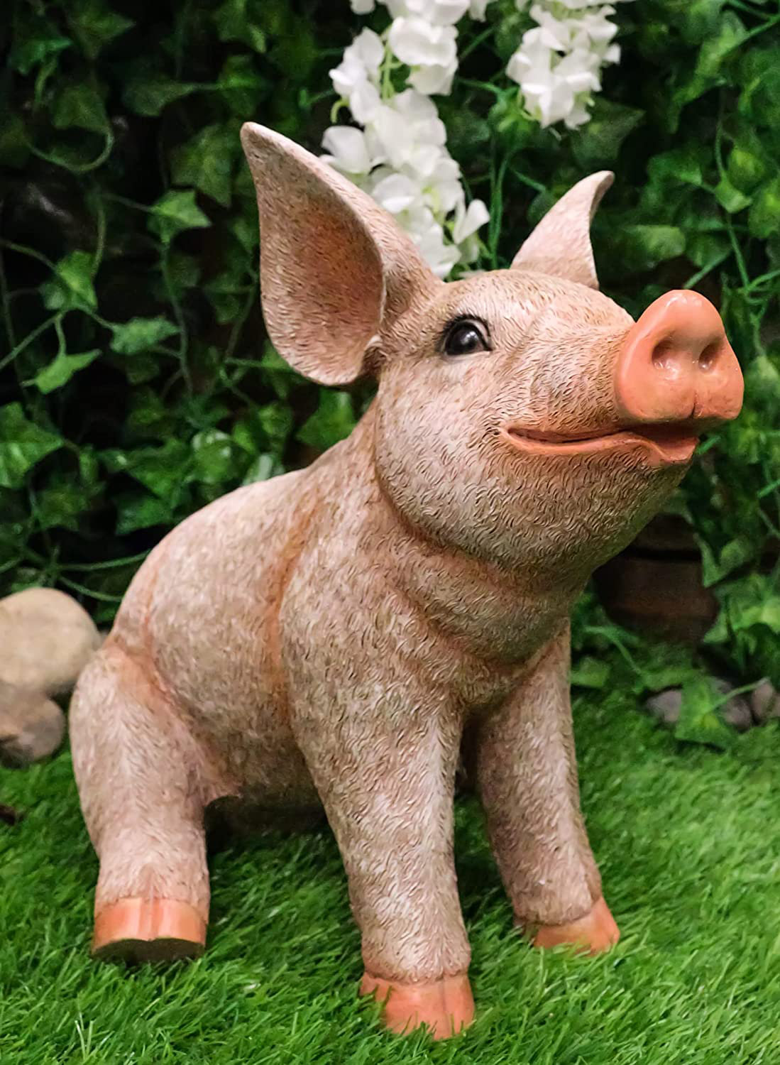 Rosalind Wheeler Babe Pig Sitting Statue Figurine | Wayfair