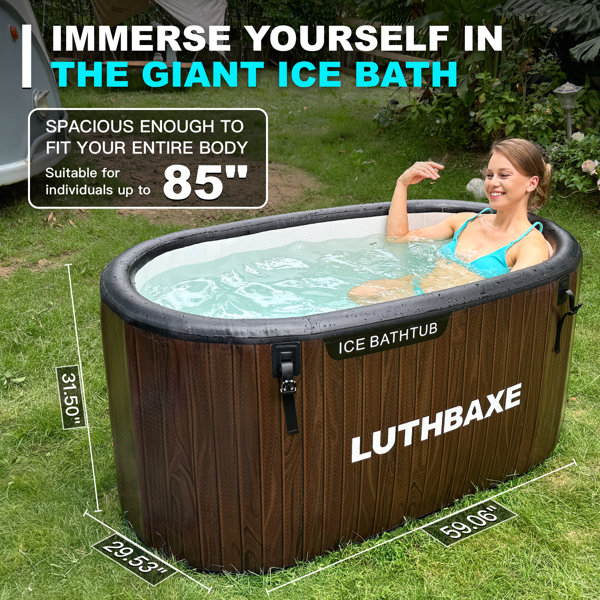 LUTHBAXE Cold Plunge Tub | Upgraded 226 Gallon Inflatable Icebath Tub ...