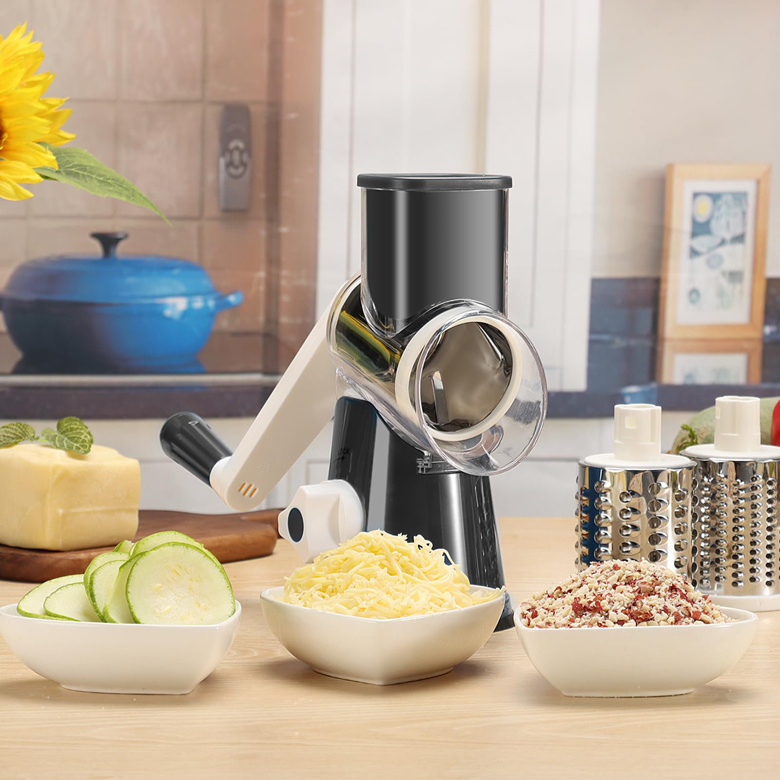 shuoli Rotary Cheese Grater Hand Crank Cheese Shredder For Fresh Cheese ...