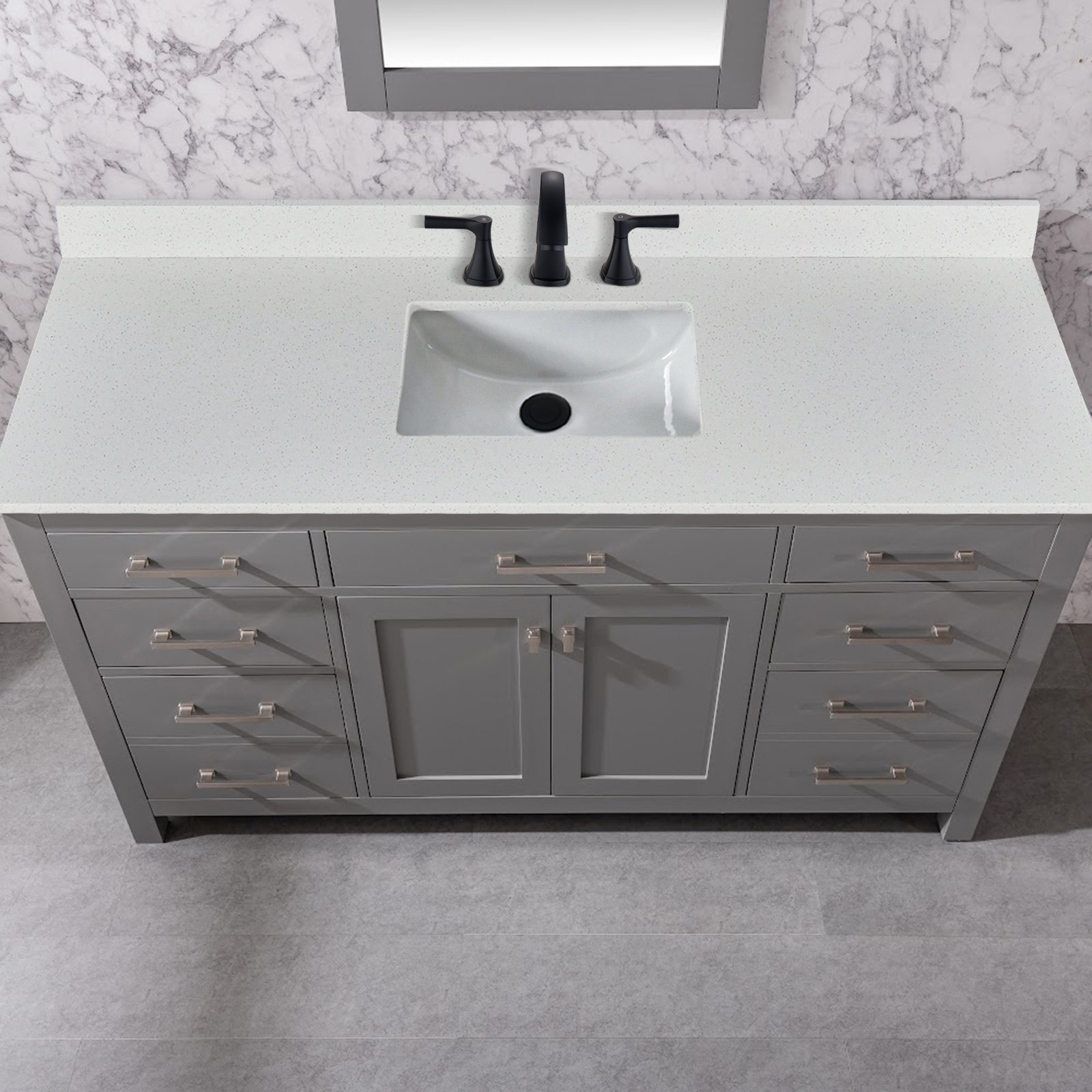 MZH Home 60'' Quartz Single Bathroom Vanity Top with Sink – For Vanity ...