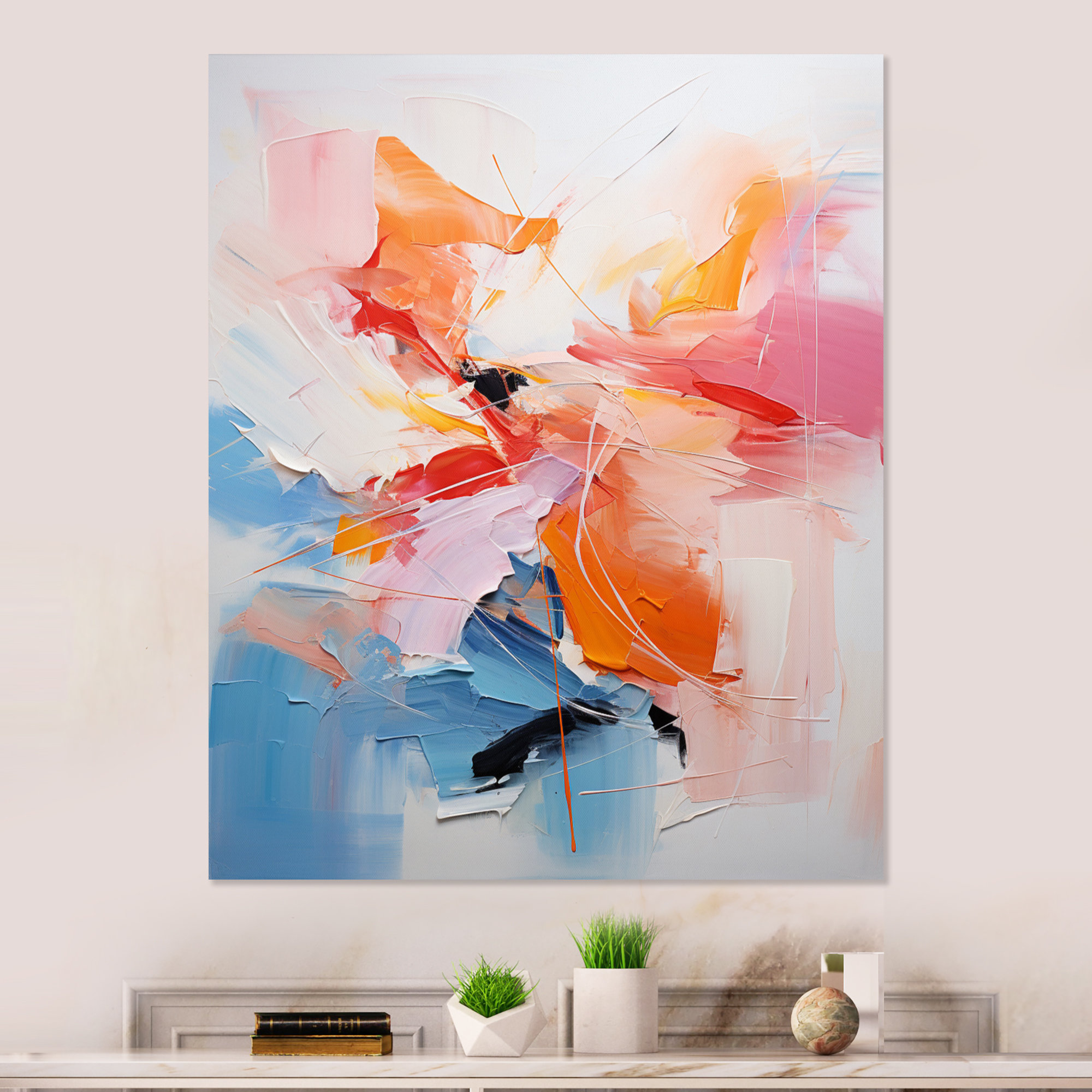 Latitude Run® Yellow Pink Abstract Expressionism Emphasizes The - Neo ...