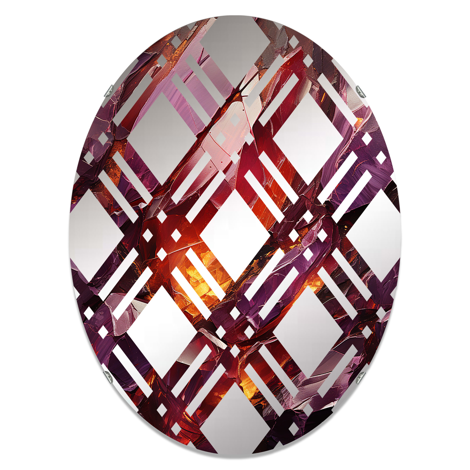 Design Art Purple Agate Spiritual Courage - Plaid Decorative Mirror ...