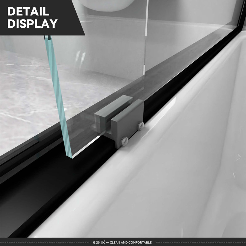 CKB 59" W x 56" H Double Sliding Semi-Frameless Tub Door & Reviews ...