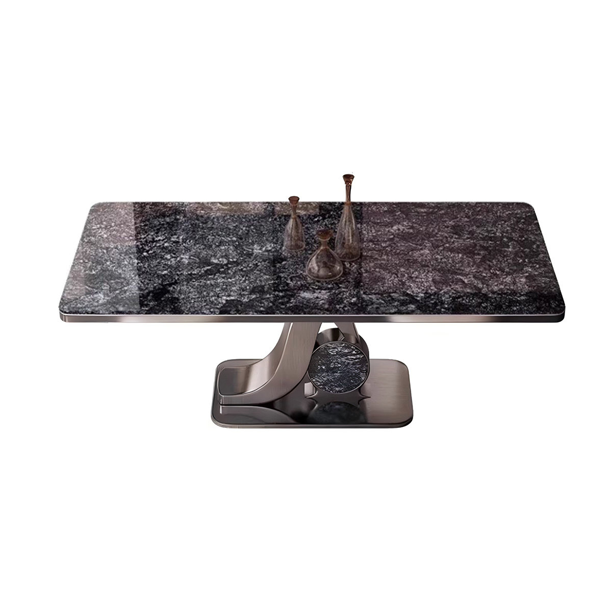 Coxambrey Sintered Stone Stainless Steel black Dining Table | Wayfair