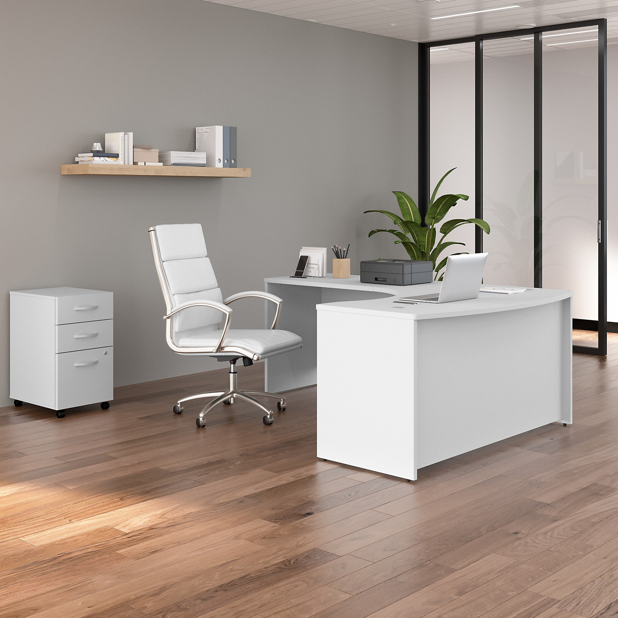 Bush Business Furniture Office 500 Collection 3 Piece L-Shape Computer ...