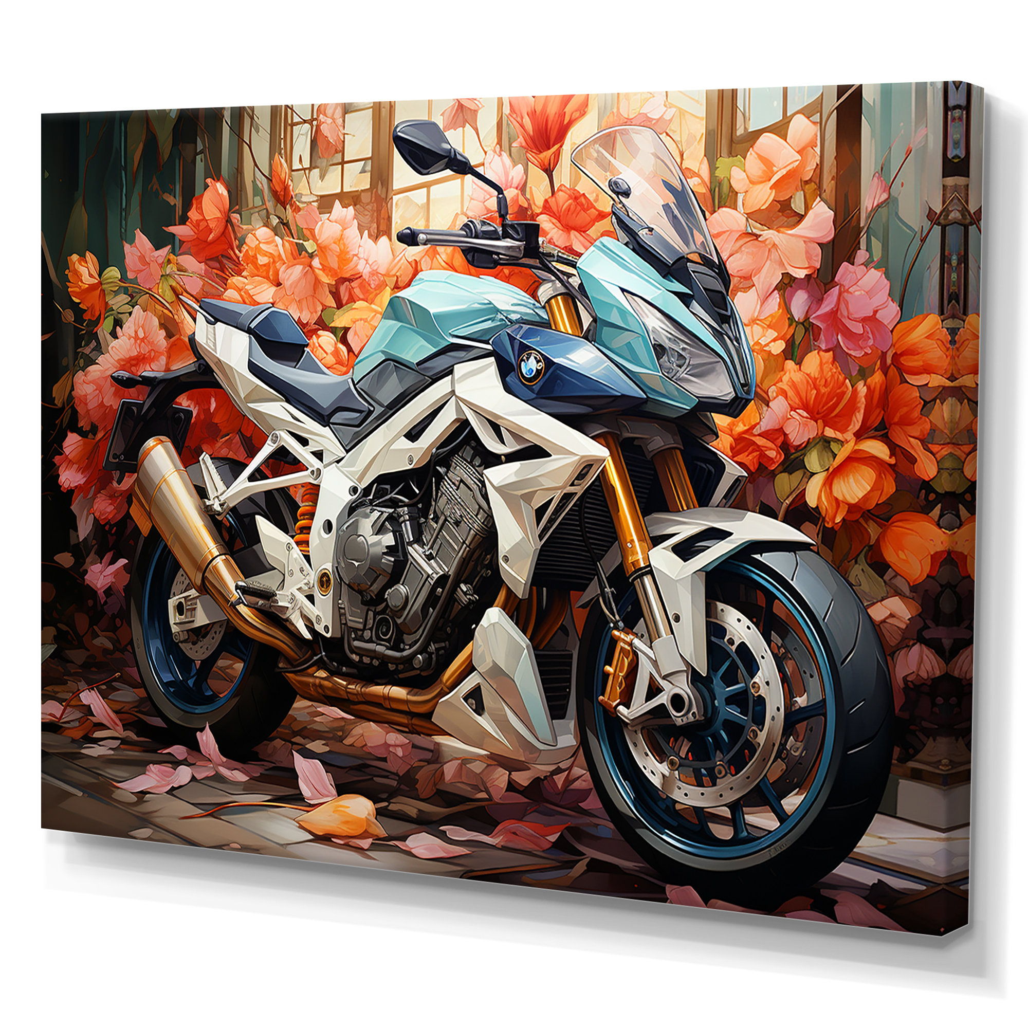 Design Art Geometric Bike Essence II - Motorcycle Wall Art Living Room ...