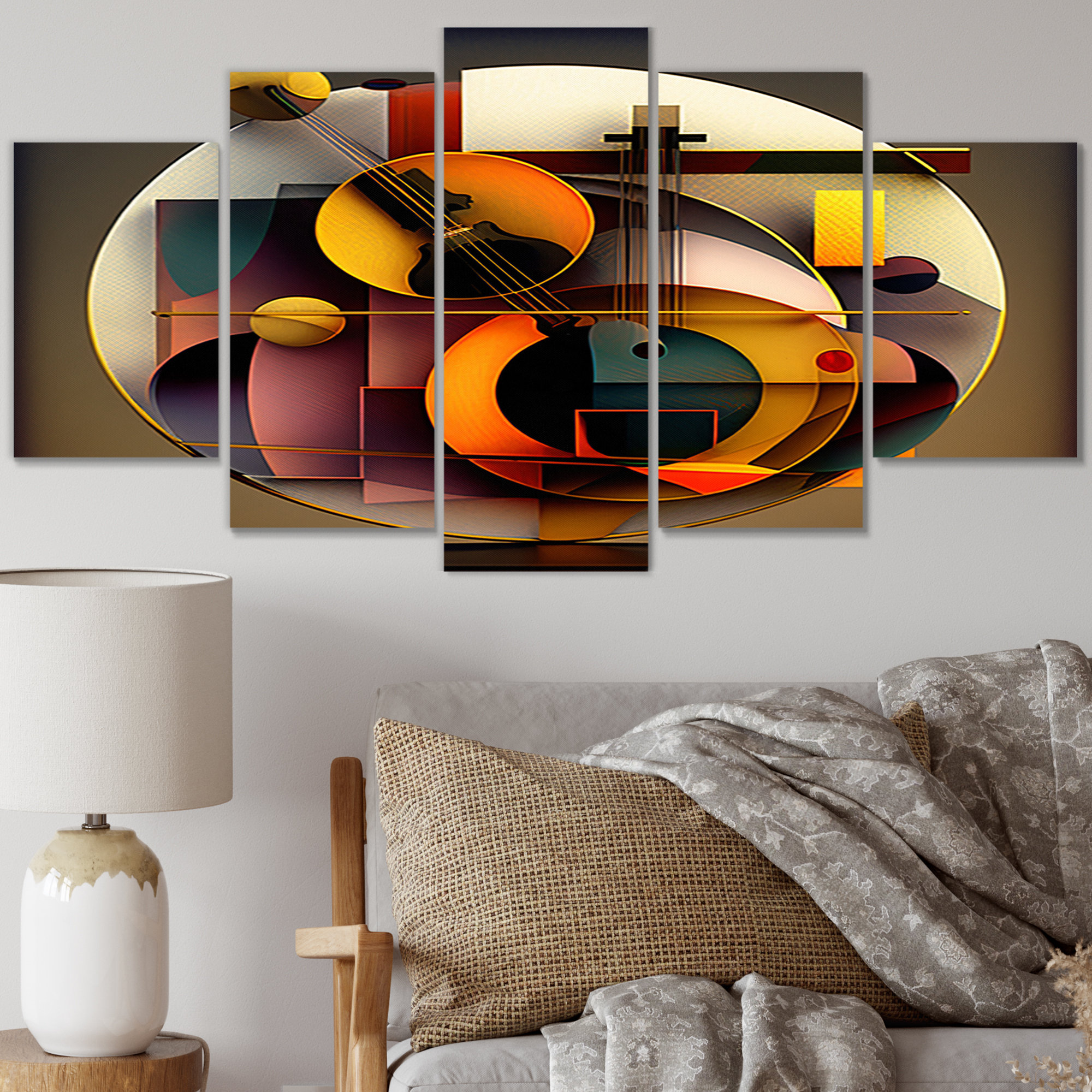 Ivy Bronx " Abstract Retro Guitar Geometric Musical Symphony " 5 ...