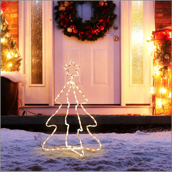 MR Outsunny 30" Outdoor LED Christmas Tree Rope Lights, LED Outdoor ...
