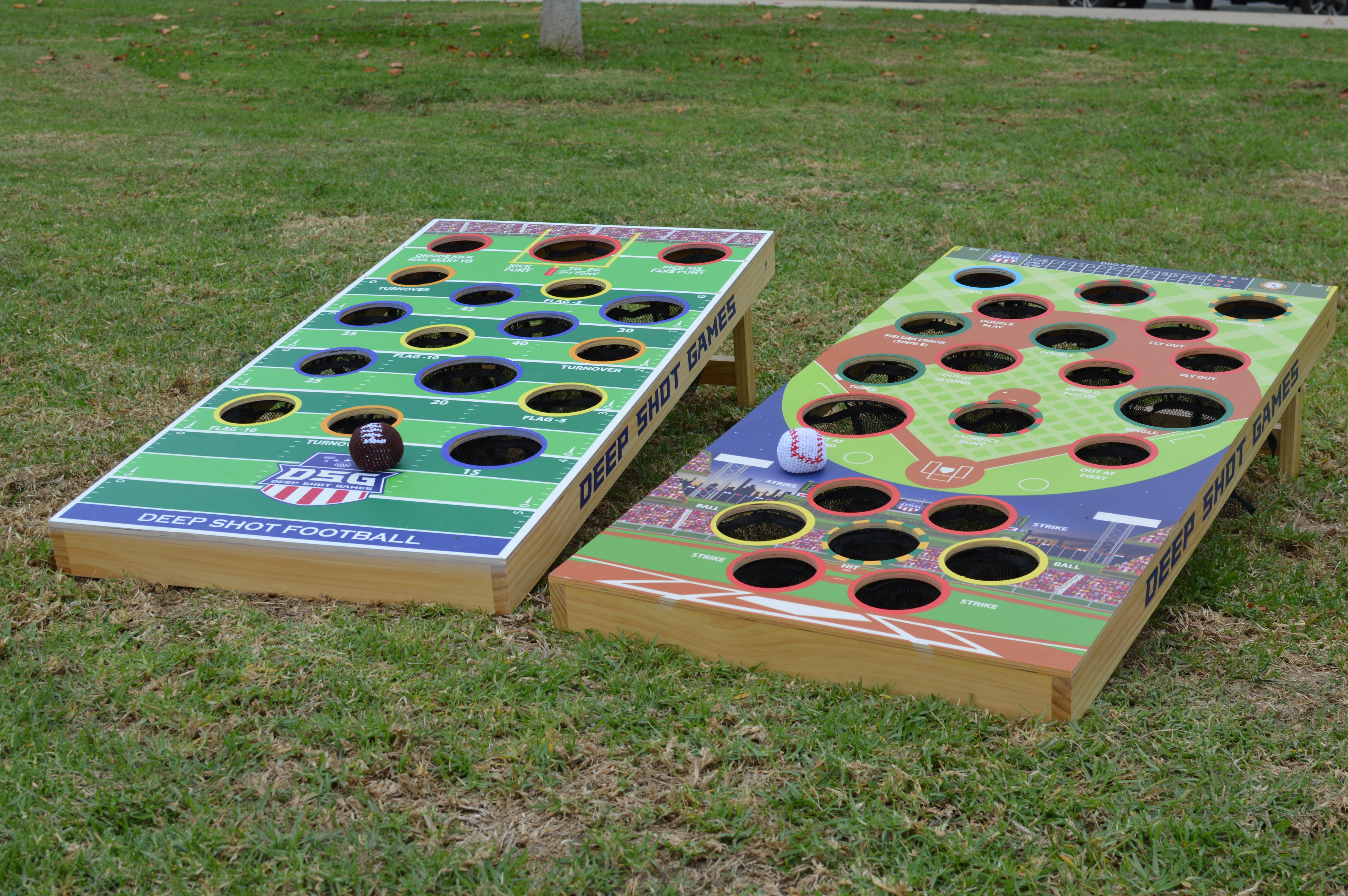Deep Shot Games Two-Game Set - Baseball + Football Bean Bag Toss Games ...