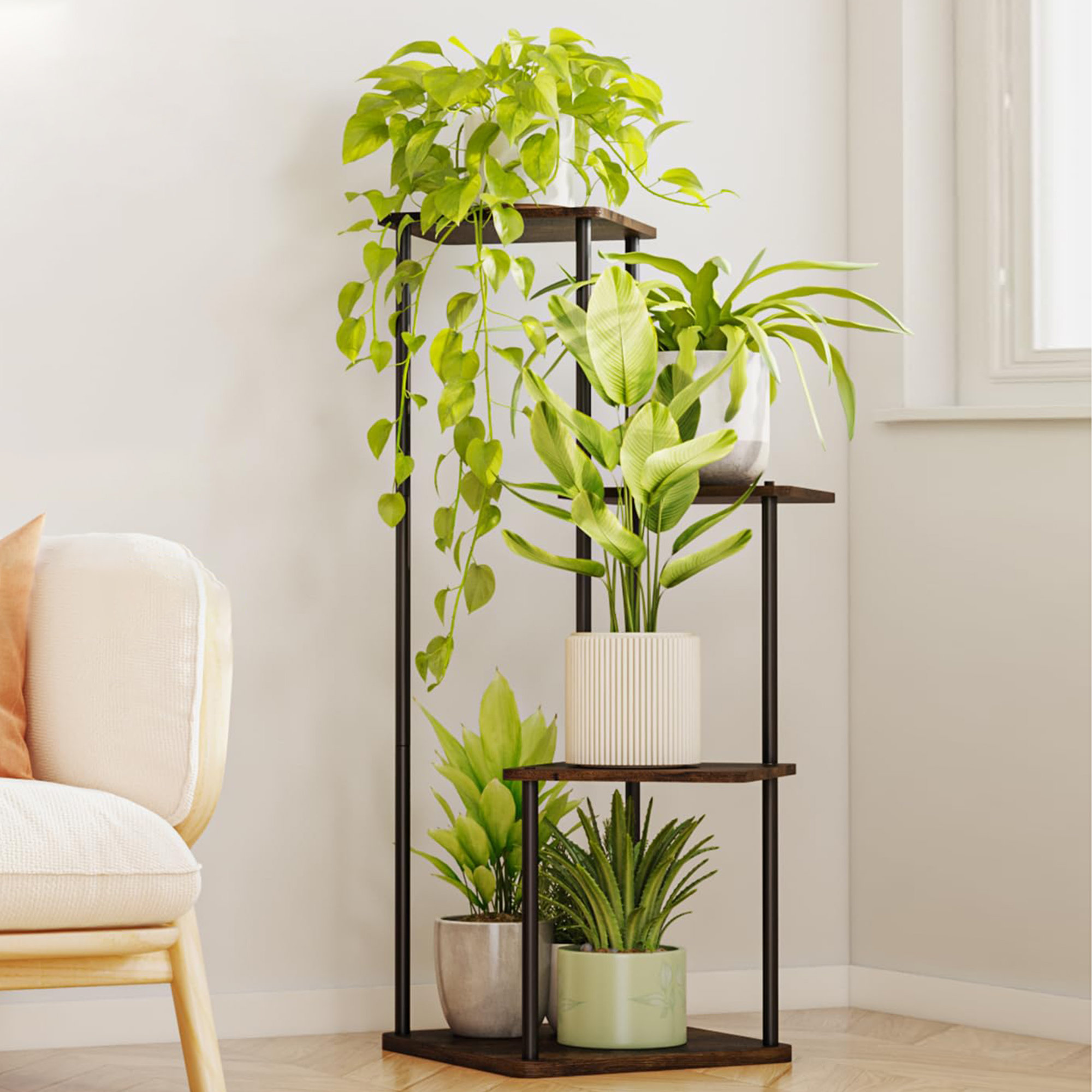 17 Stories 4-Tier Small Metal Plant Stand - Wayfair Canada