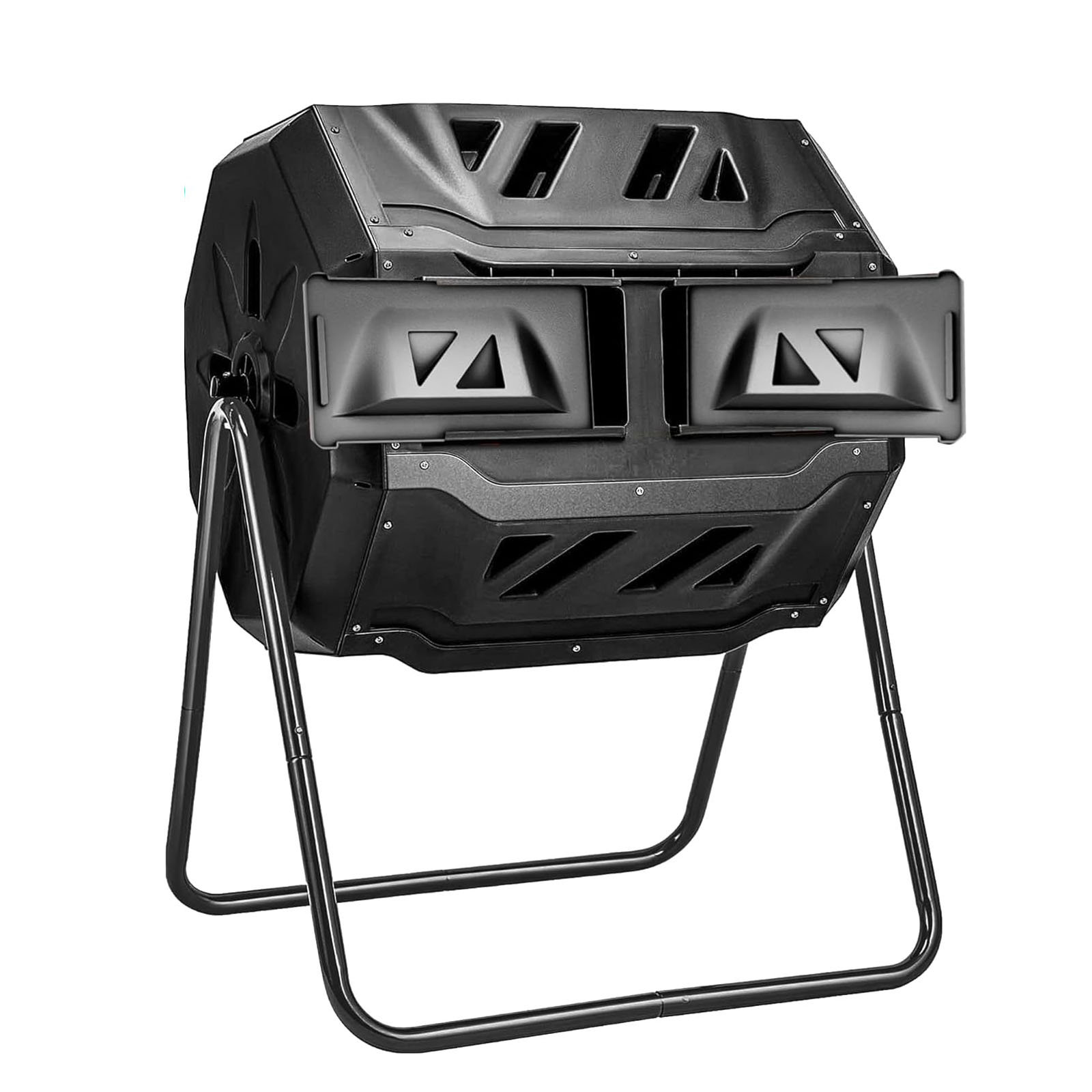 INKEDZ 43 Gallon Dual Chamber Tumbling Composting Bin with Sliding ...