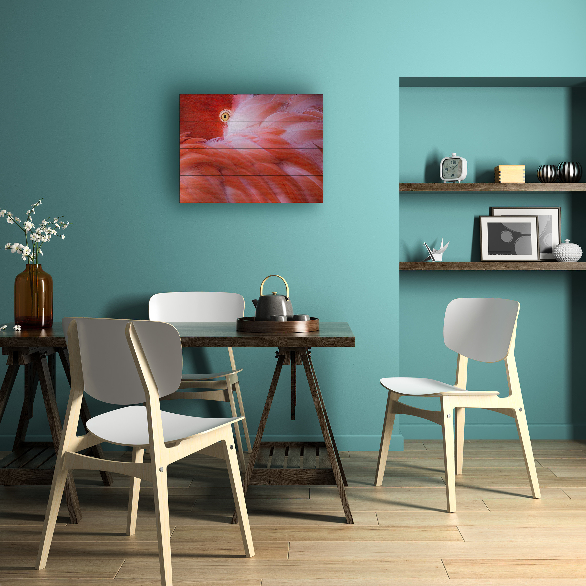 Bay Isle Home™ Chris Coenders Flamingo Eye Abstraction Wood Slat Art ...
