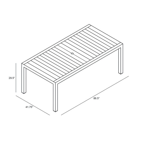 Wade Logan® Braxdyn Rectangular 86.5'' L x 41.75'' W Outdoor Dining ...