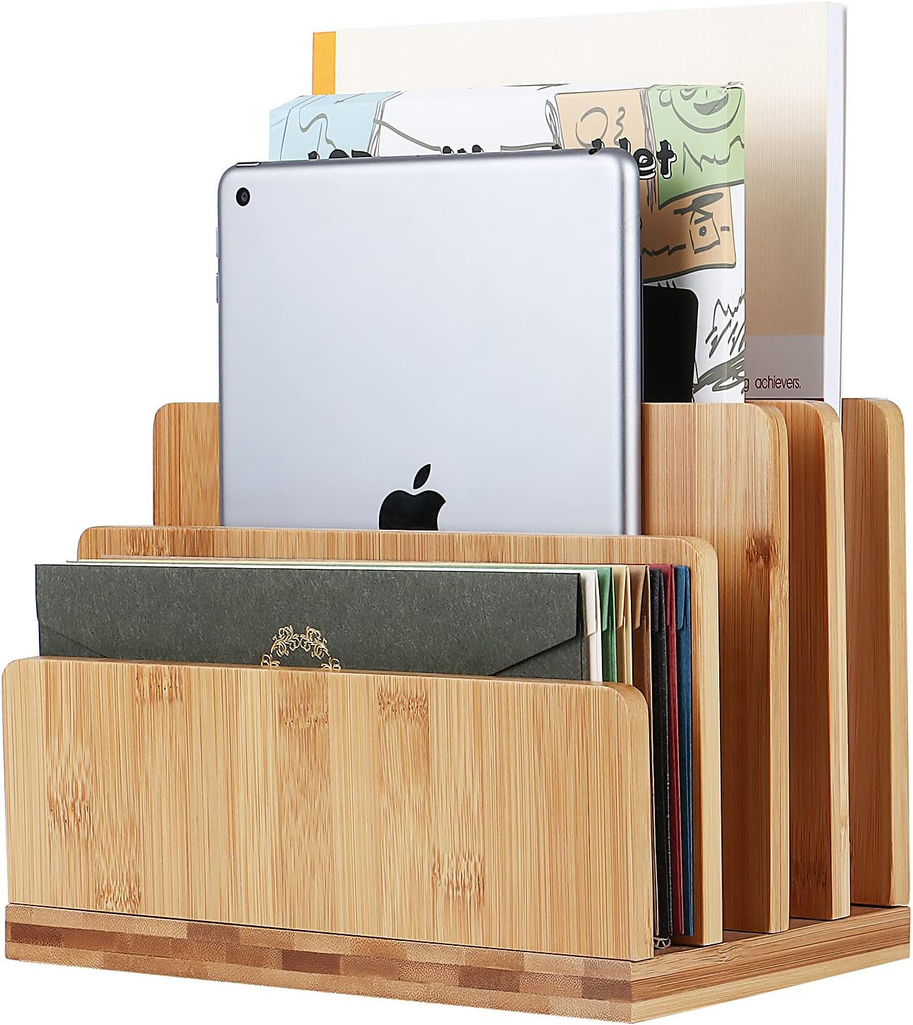Millwood Pines 100% Bamboo Desk File Organizer Countertop Mail Sort ...