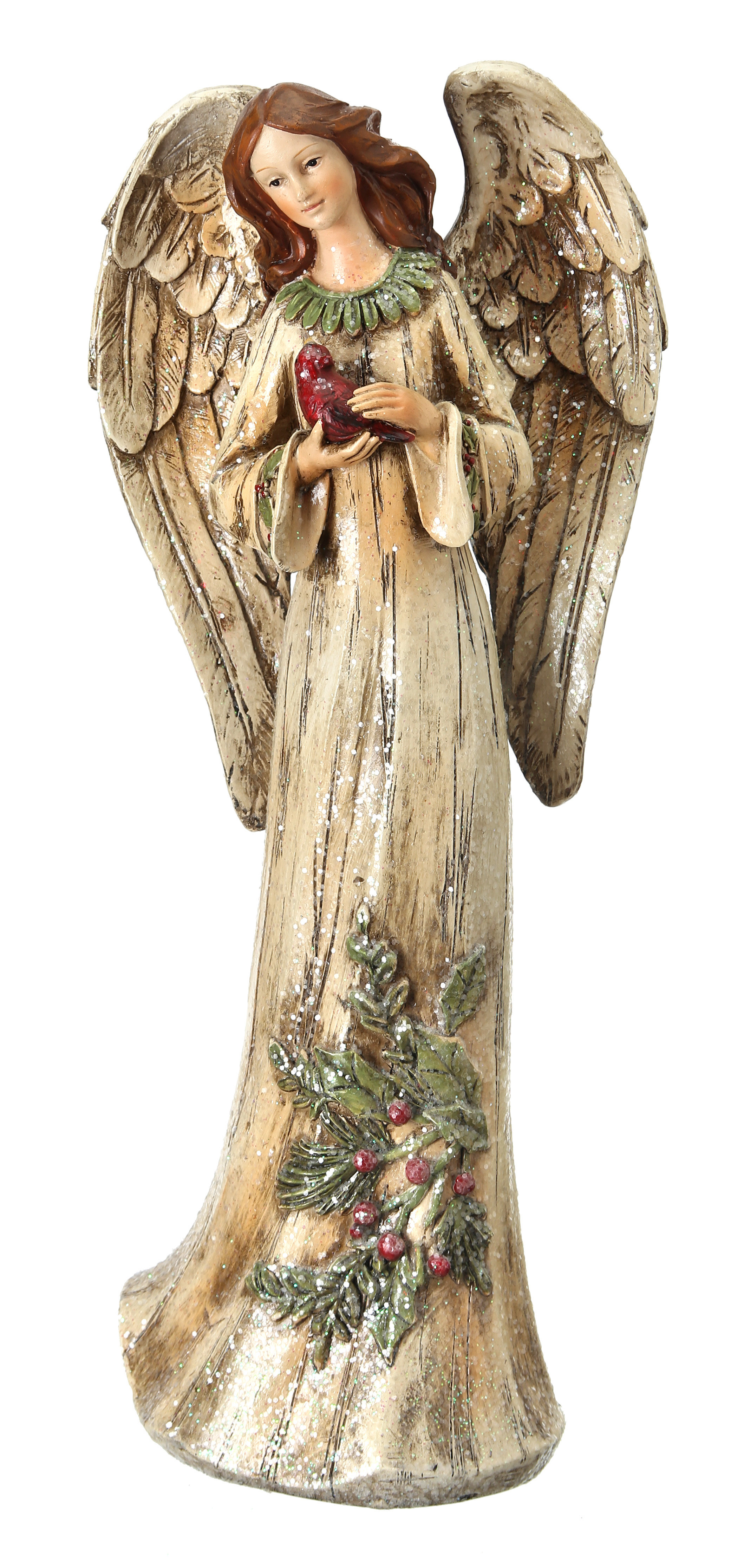 The Holiday Aisle® Resin Angel W/Cardinal & Reviews | Wayfair