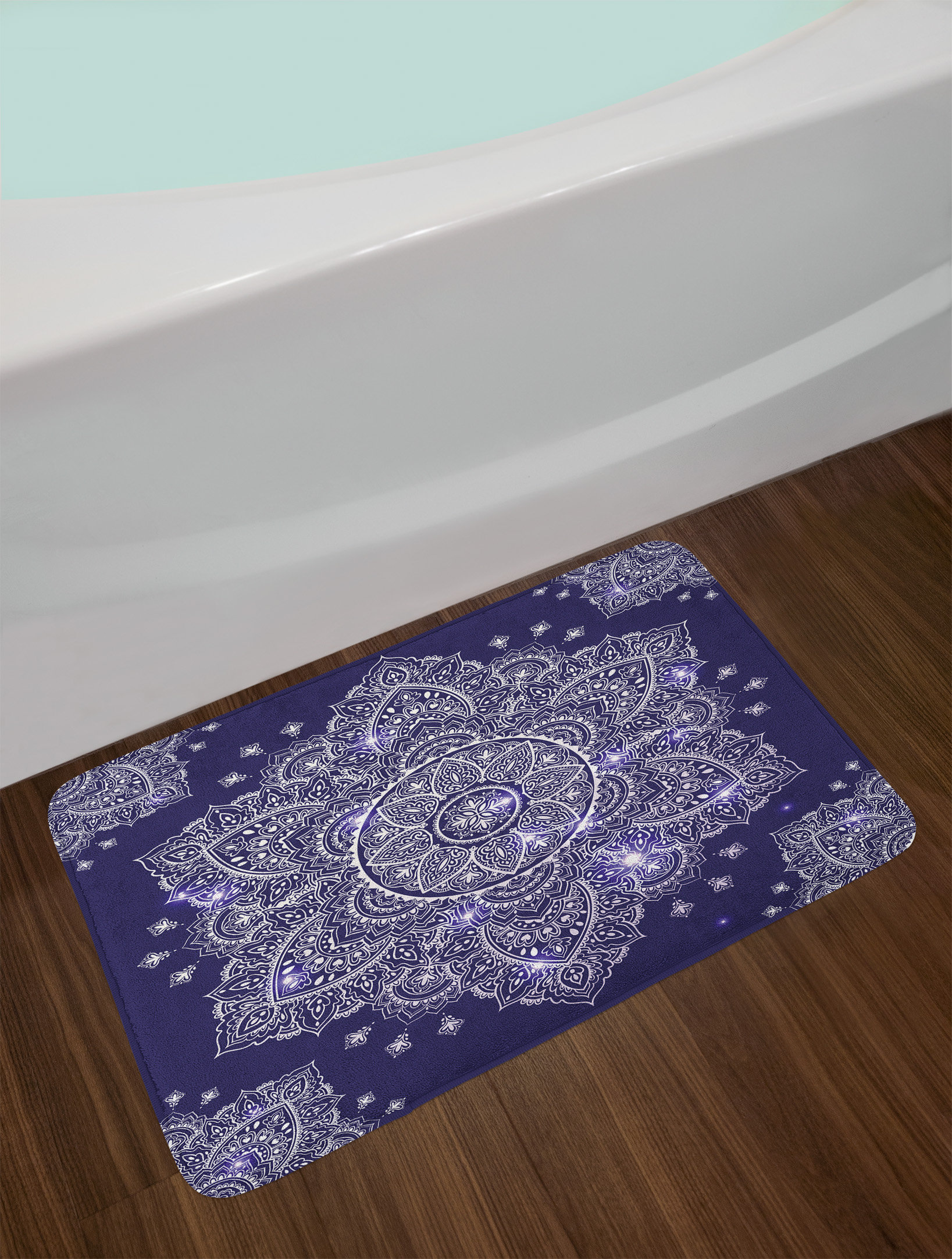 East Urban Home Ethnic Floral Ethnic Bath Rug | Wayfair