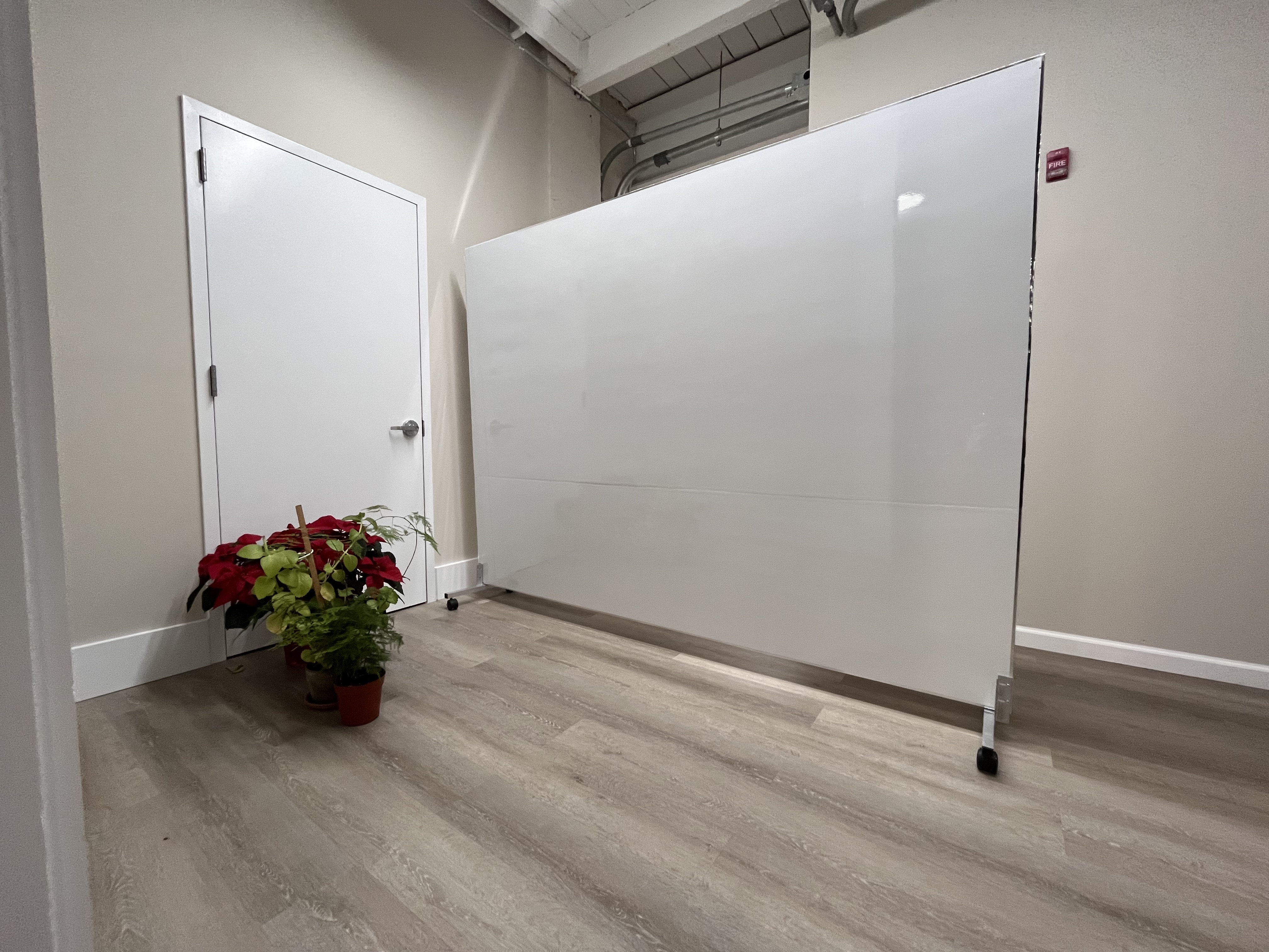 LiteMirror Full Length LiteMirror with White Board Backing and Rolling ...