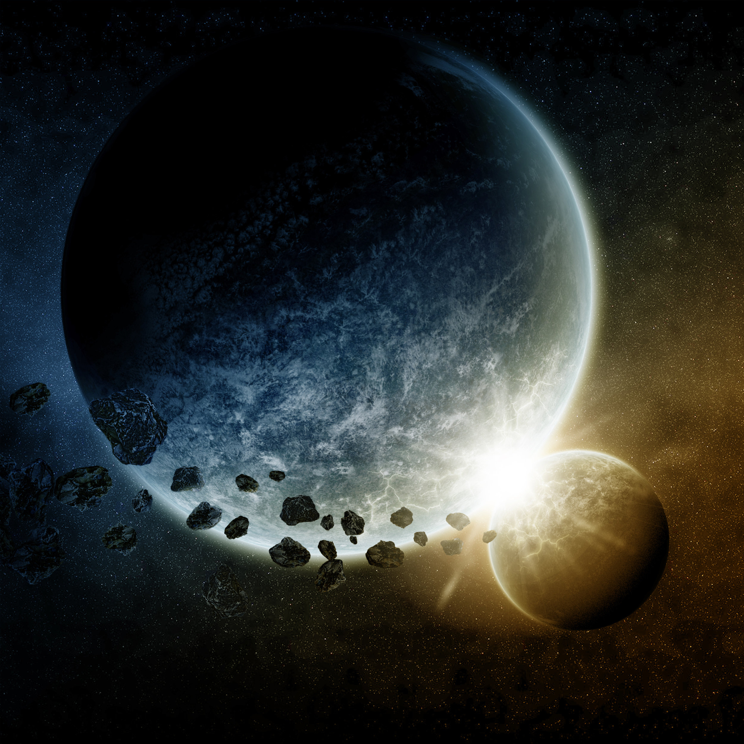 Ebern Designs Planet Earth Armageddon - Wrapped Canvas Photograph | Wayfair