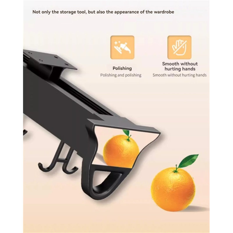 Rebrilliant Aluminum Alloy Retractable Slide Rail Hanger | Wayfair