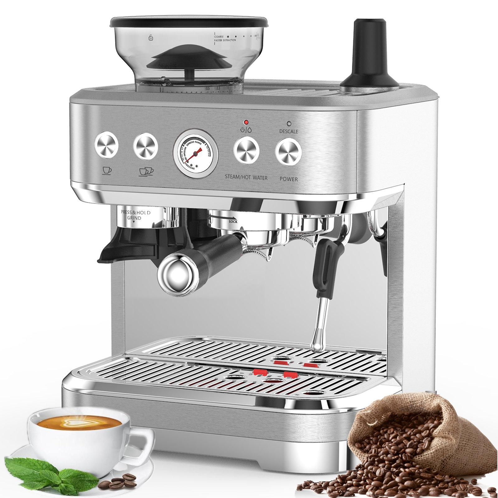 Euker Semi-Automatic Espresso Machine with Frother | Wayfair