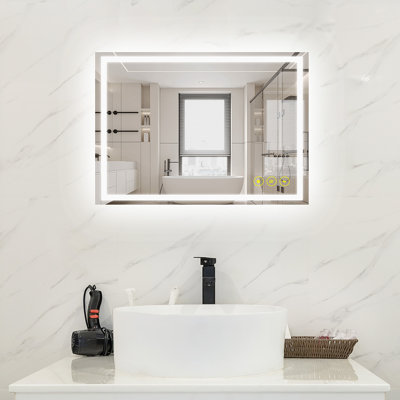 Wrought Studio Carlecia LED Bathroom Mirror Backlight Mirror Touch ...