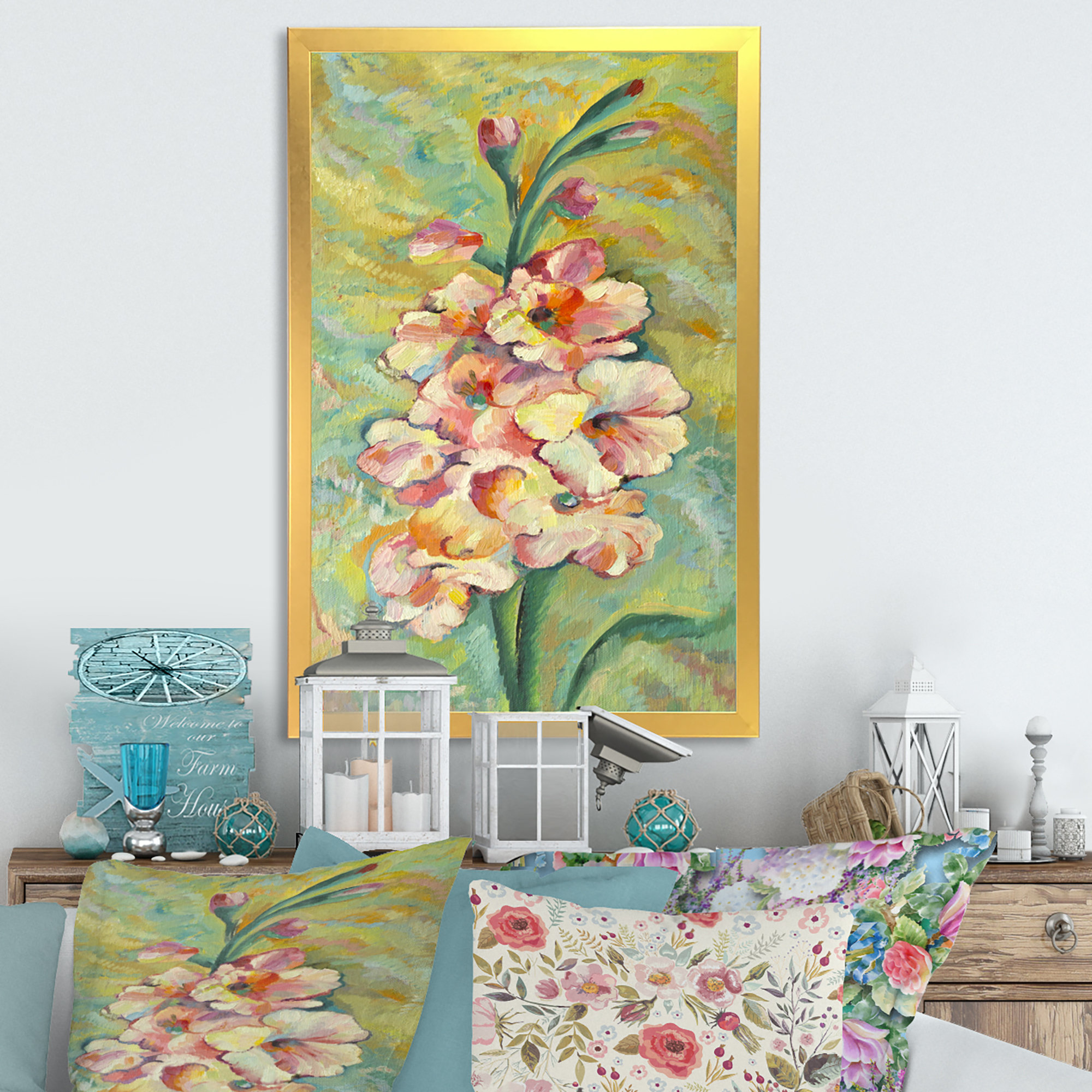 August Grove Vintage Spring Pastel Flowers - Traditional Canvas Art ...