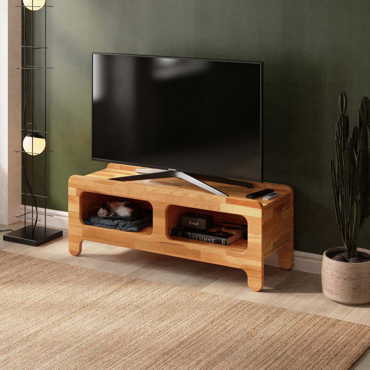 Demontha Solid Beech Wood TV Unit - Wayfair Canada