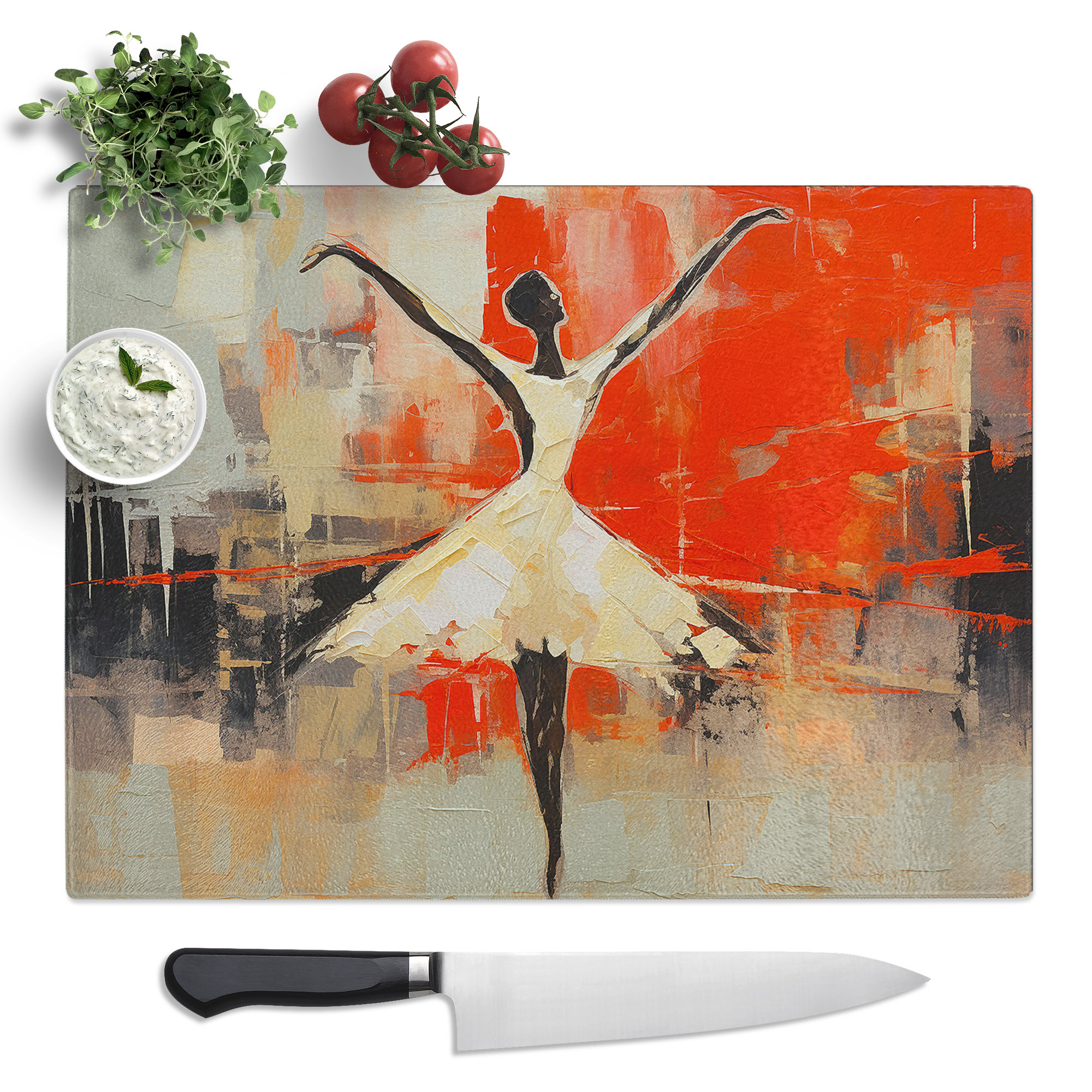 George Oliver Ballet Dancer Abstract No.2 Glass Chopping Board ...