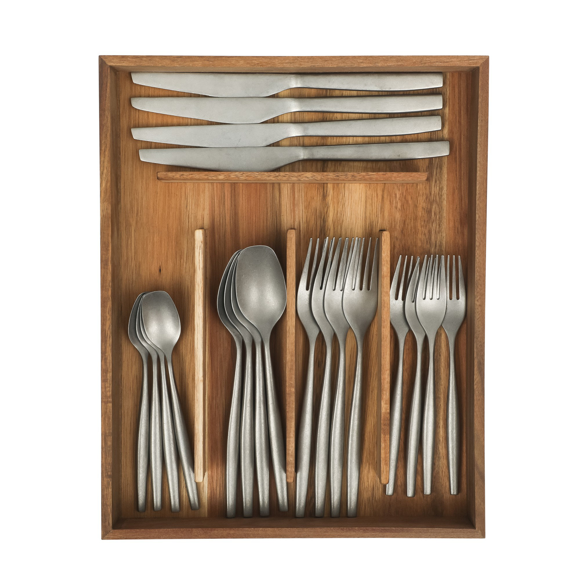 Bloomhouse 20 Piece Stone Washed Gold Flatware 18/10 Stainless Steel ...