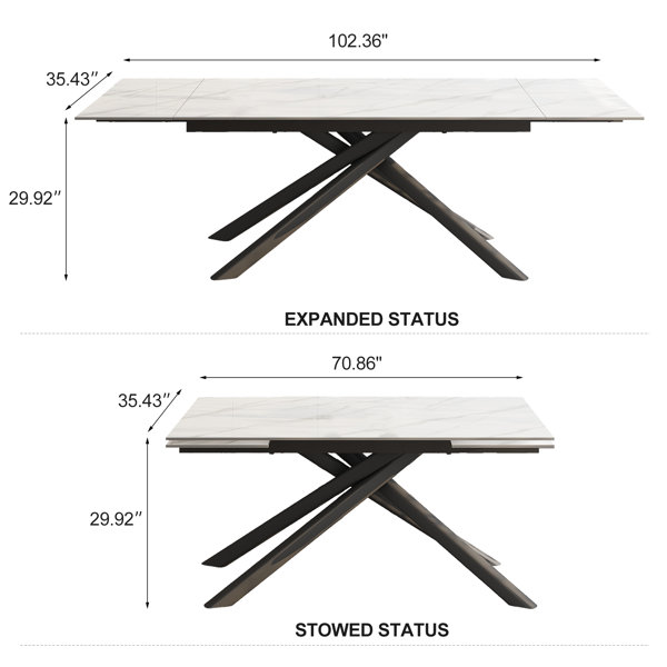 Corrigan Studio® Kerius 9 - Piece 70.86" to 102.36" Extendable ...